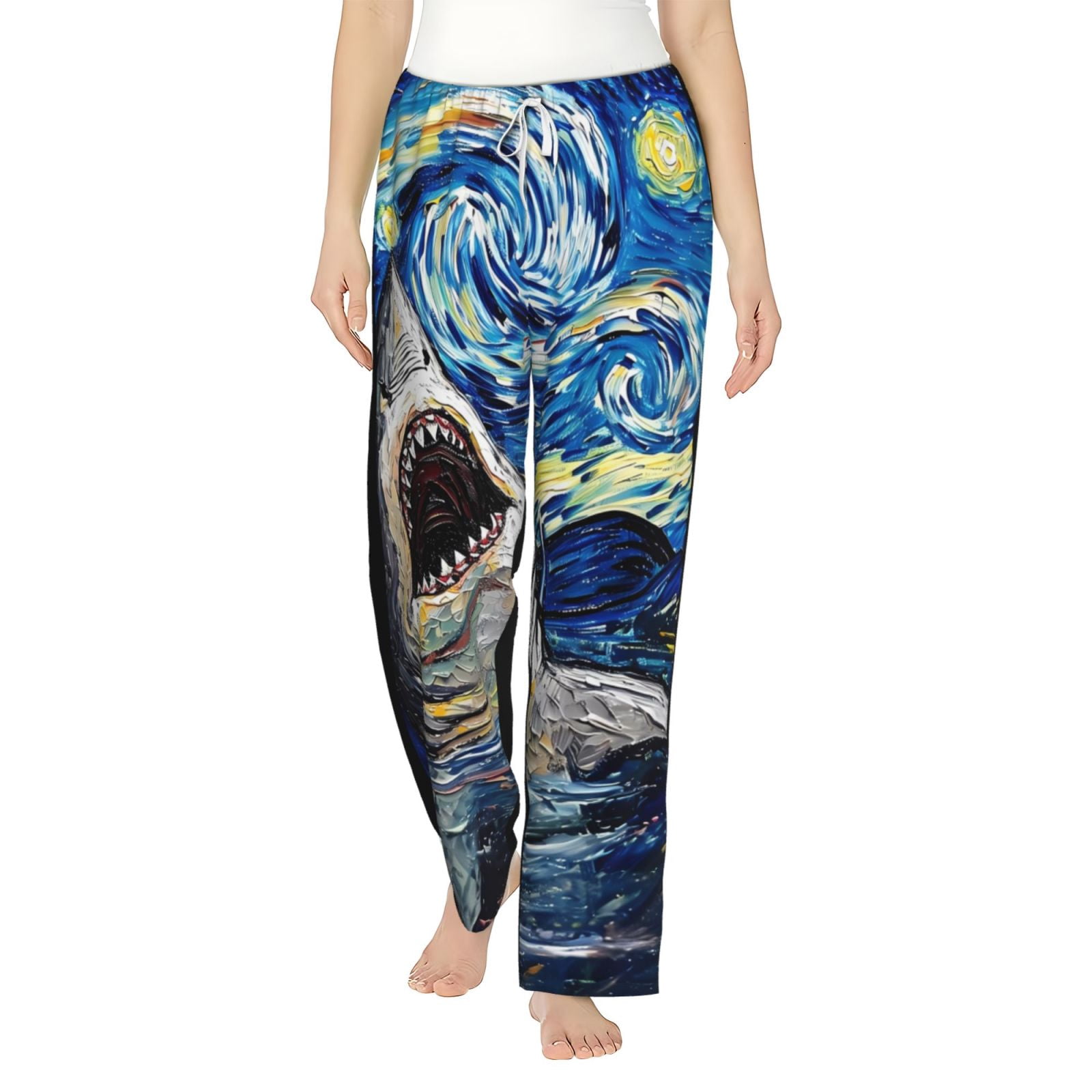 Haiem Vintage Starry Sky Shark Women's Pajama Pants Ultra Lightweight ...