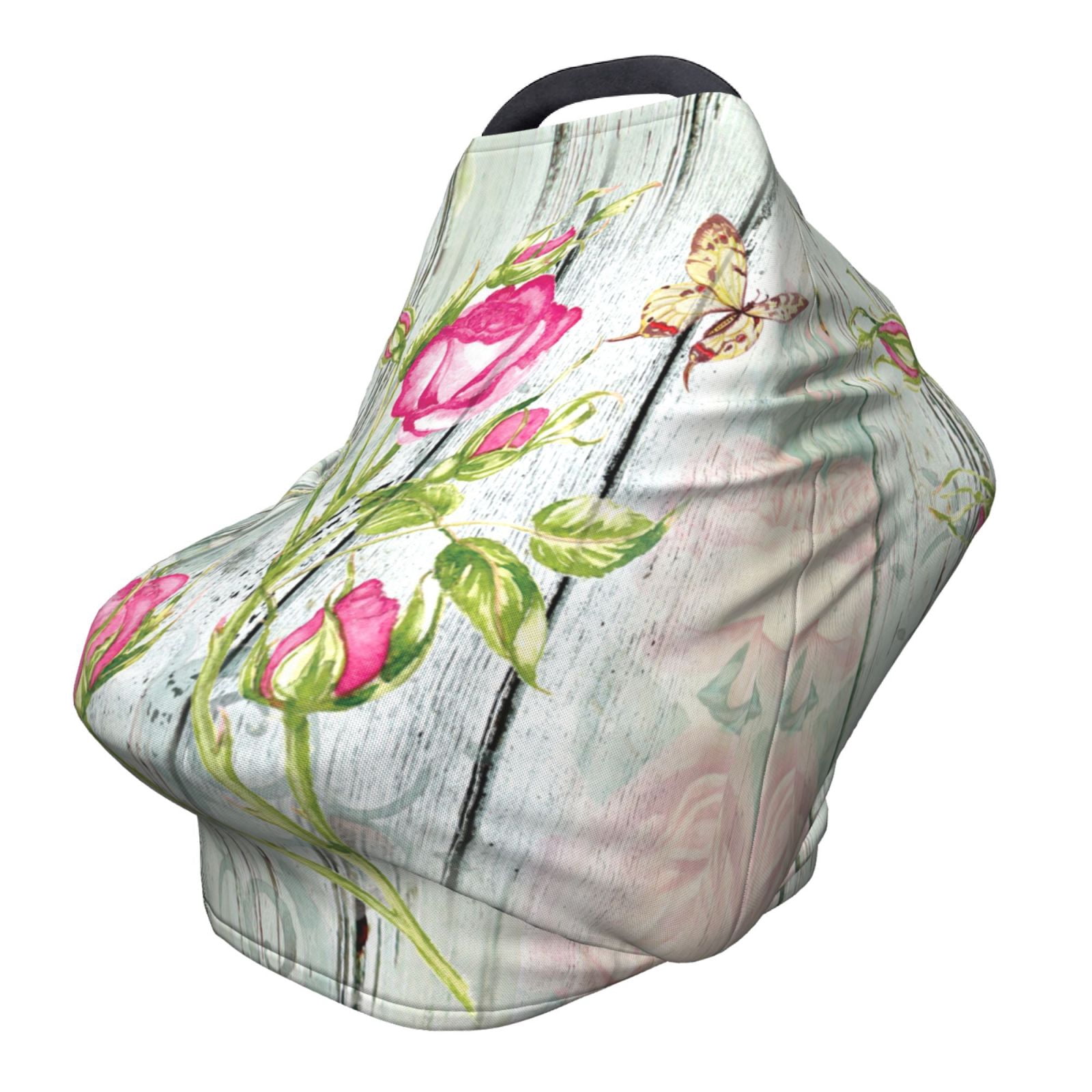 Haiem Vintage Wood Background with Floral Baby Nursing Cover & Nursing ...