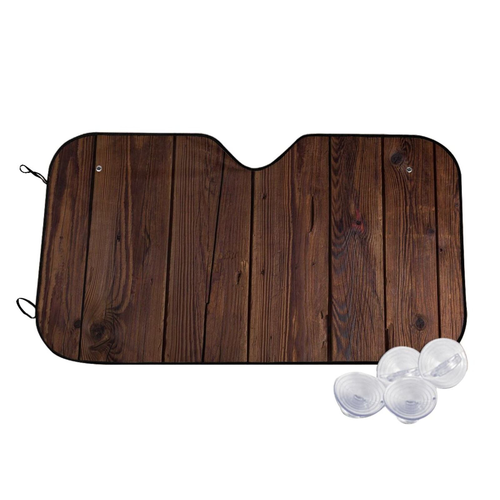 Haiem Vintage Wood Car Windshield Sun Shade - Blocks UV Rays Sun Visor ...