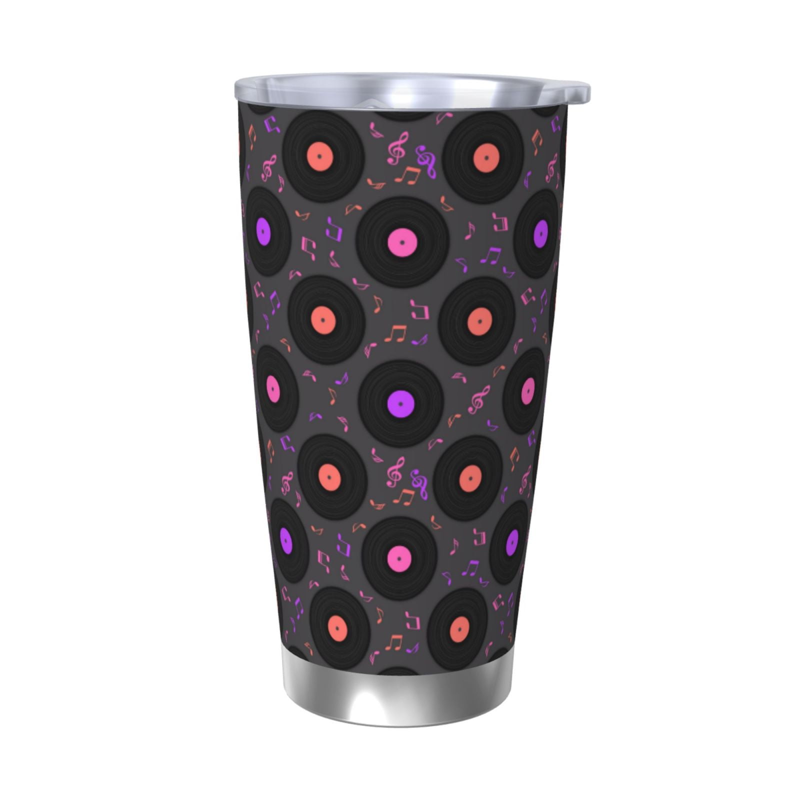 Haiem Vinyl Records Musical Notes Printed 20oz Straight Skinny Car Cups ...