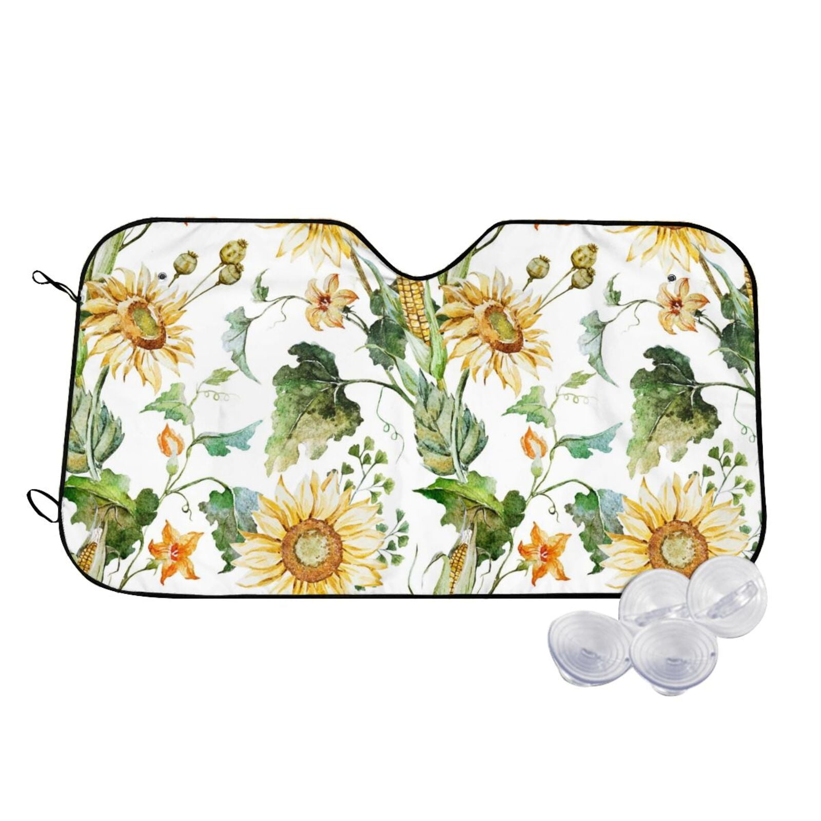 Haiem Watercolor Bright Sunflowers Car Windshield Sun Shade - Blocks UV ...