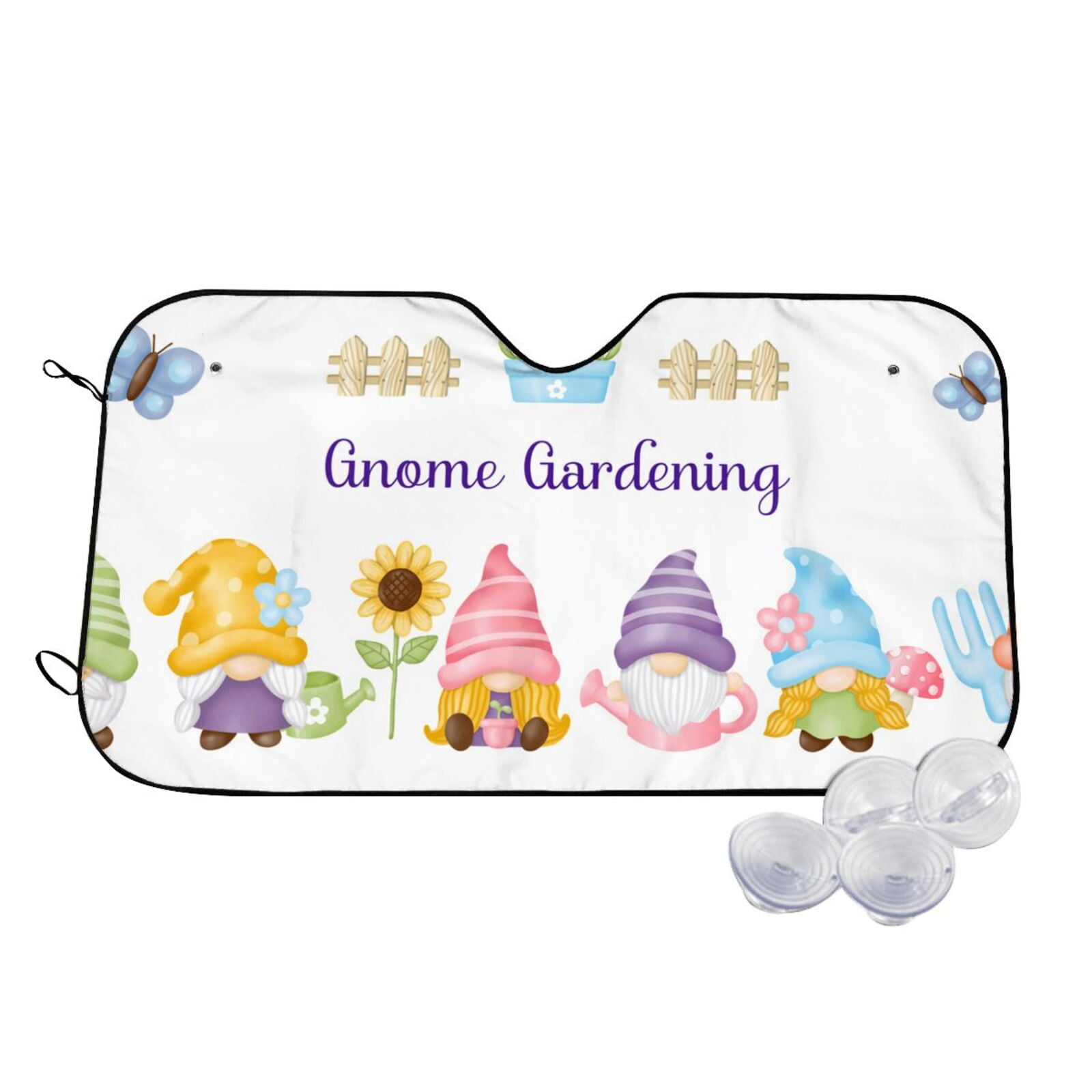 Haiem Watercolor Gnome Garden Car Windshield Sun Shade - Blocks UV Rays ...