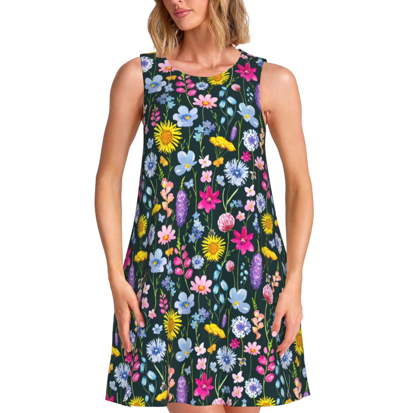 Haiem Watercolor Meadow Flowers for Women’s Summer Dresses – Casual ...