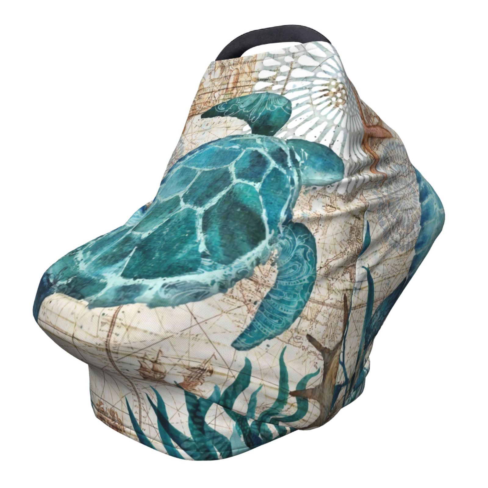 Haiem Watercolor Sea Turtle Baby Nursing Cover & Nursing Poncho - Multi ...