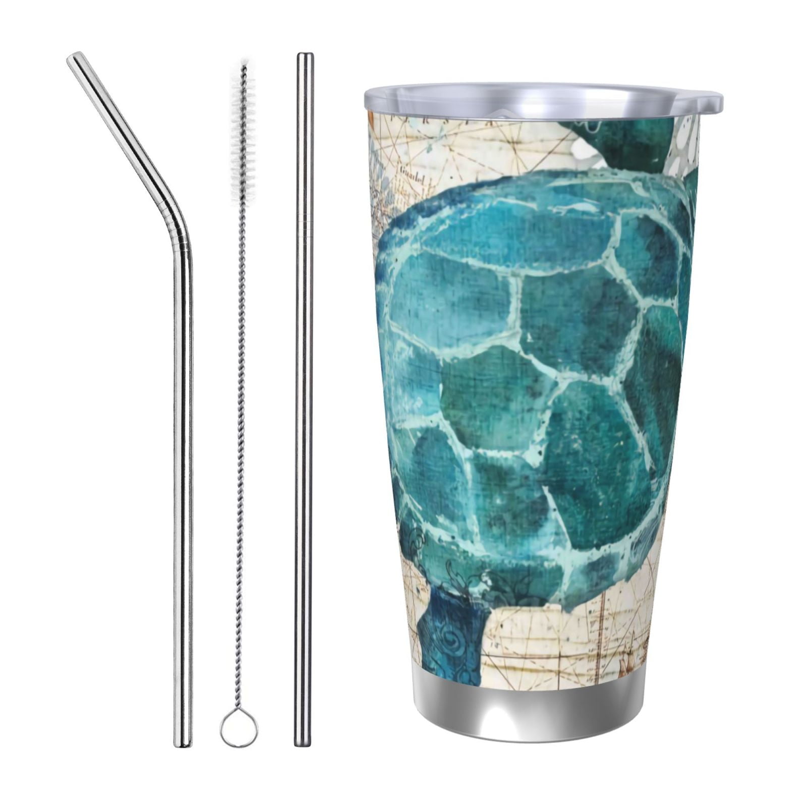 Haiem Watercolor Sea Turtle Printed 20oz Straight Skinny Car Cups With ...