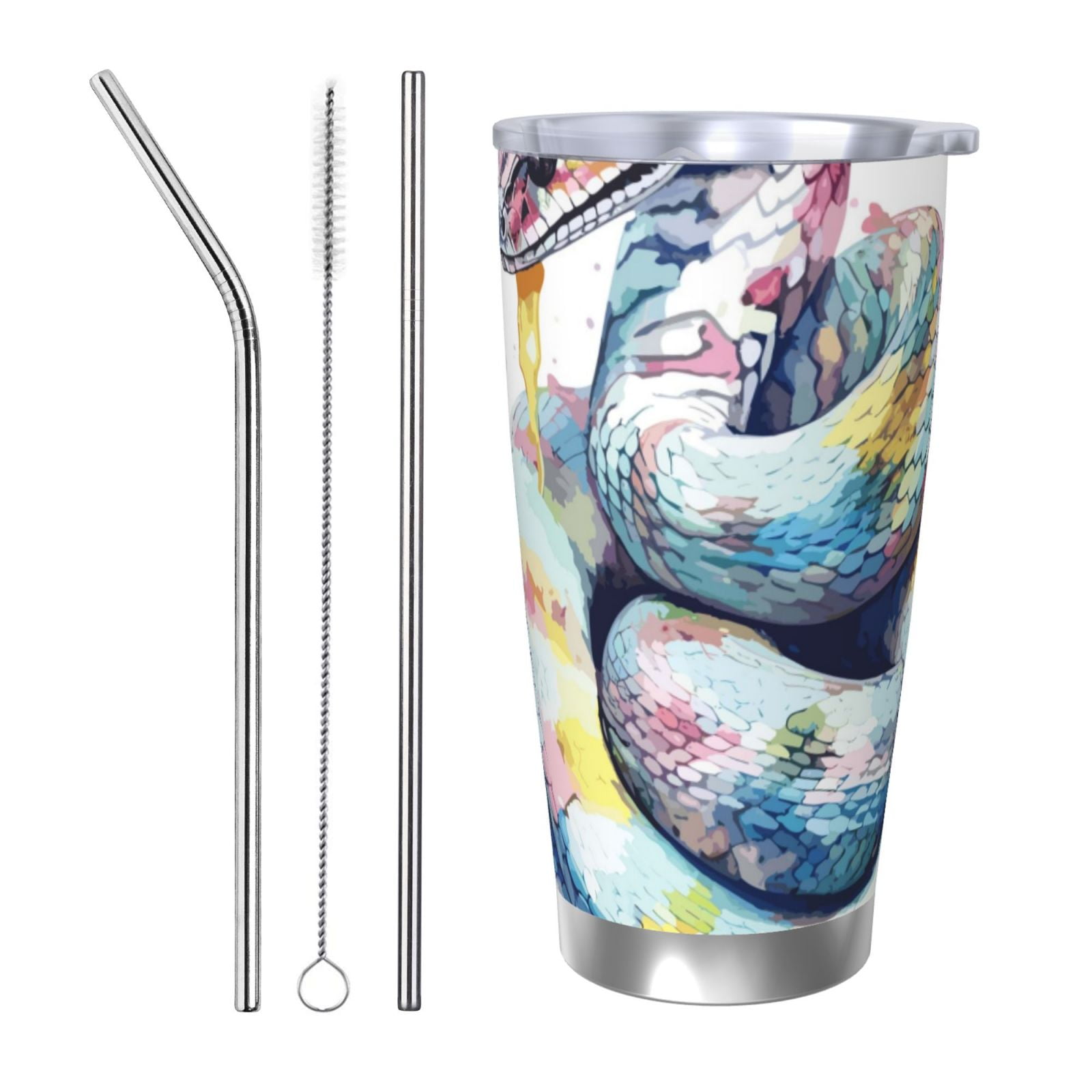 Haiem Watercolor Snake Printed 20oz Straight Skinny Car Cups With ...