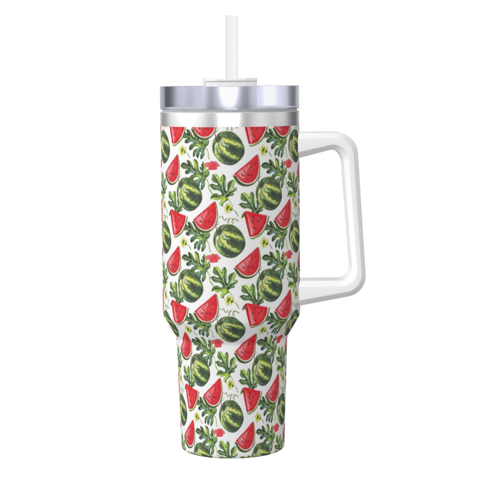 Haiem Watermelons Printed 40OZ Ice Bully With Handle - Portable for Hot & Cold Drinks, Travel ...