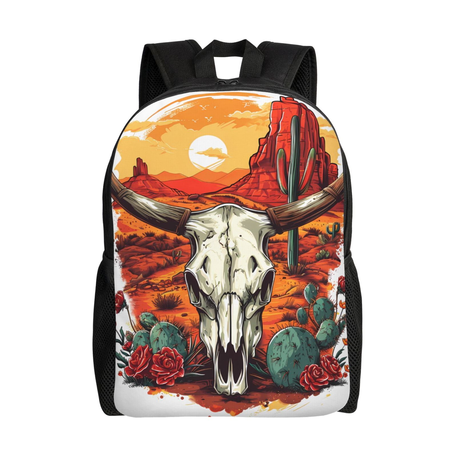 Haiem Western Desert Cactus Ram Skull Backpack - Stylish and Durable 15 ...