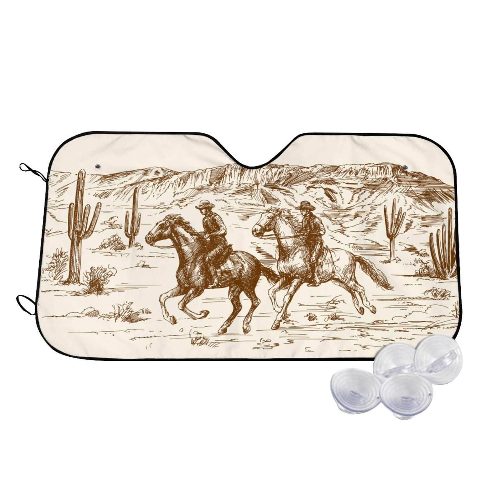 Haiem Western Desert Cowboys1 Car Windshield Sun Shade - Blocks UV Rays ...