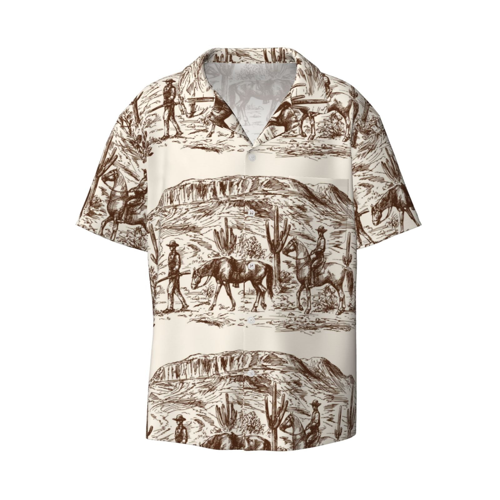 Haiem Western Desert Cowboys2 Men's Casual Shirts Short Sleeve Button ...