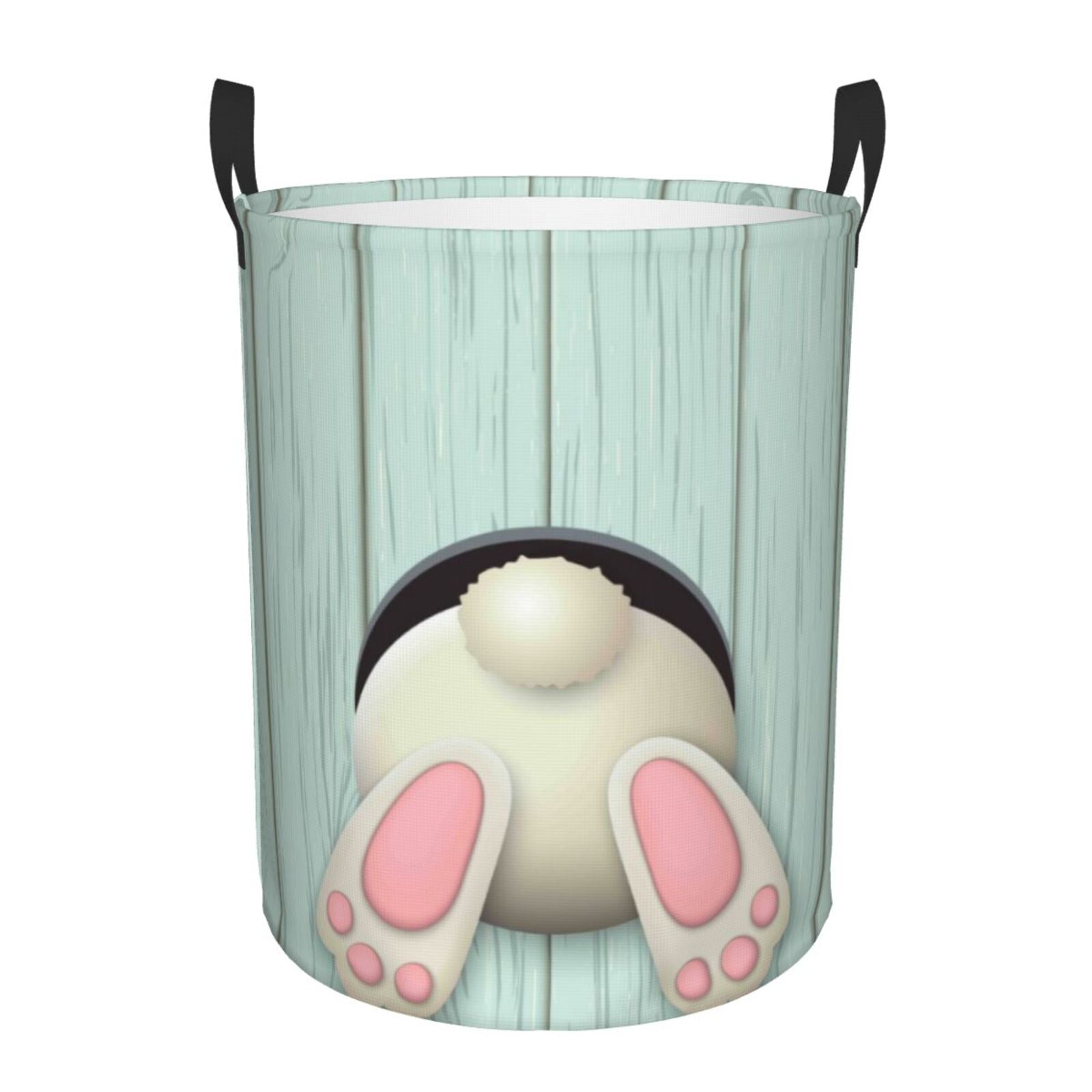 Haiem White Bunny Bottom And Easter Eggs Leather Dirty Clothes Laundry ...