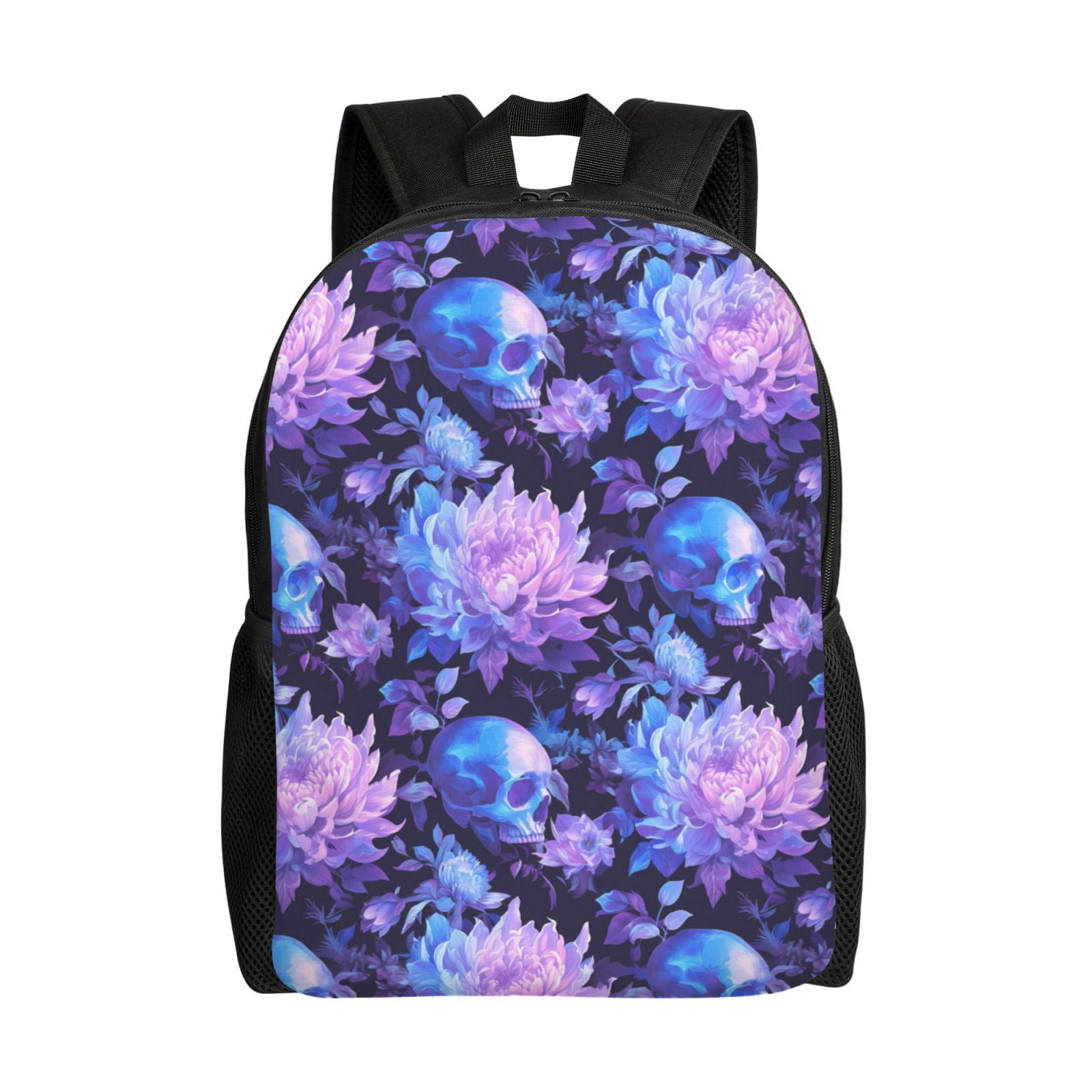 Haiem White Skull Flower Backpack - Stylish and Durable 15-inch Laptop ...