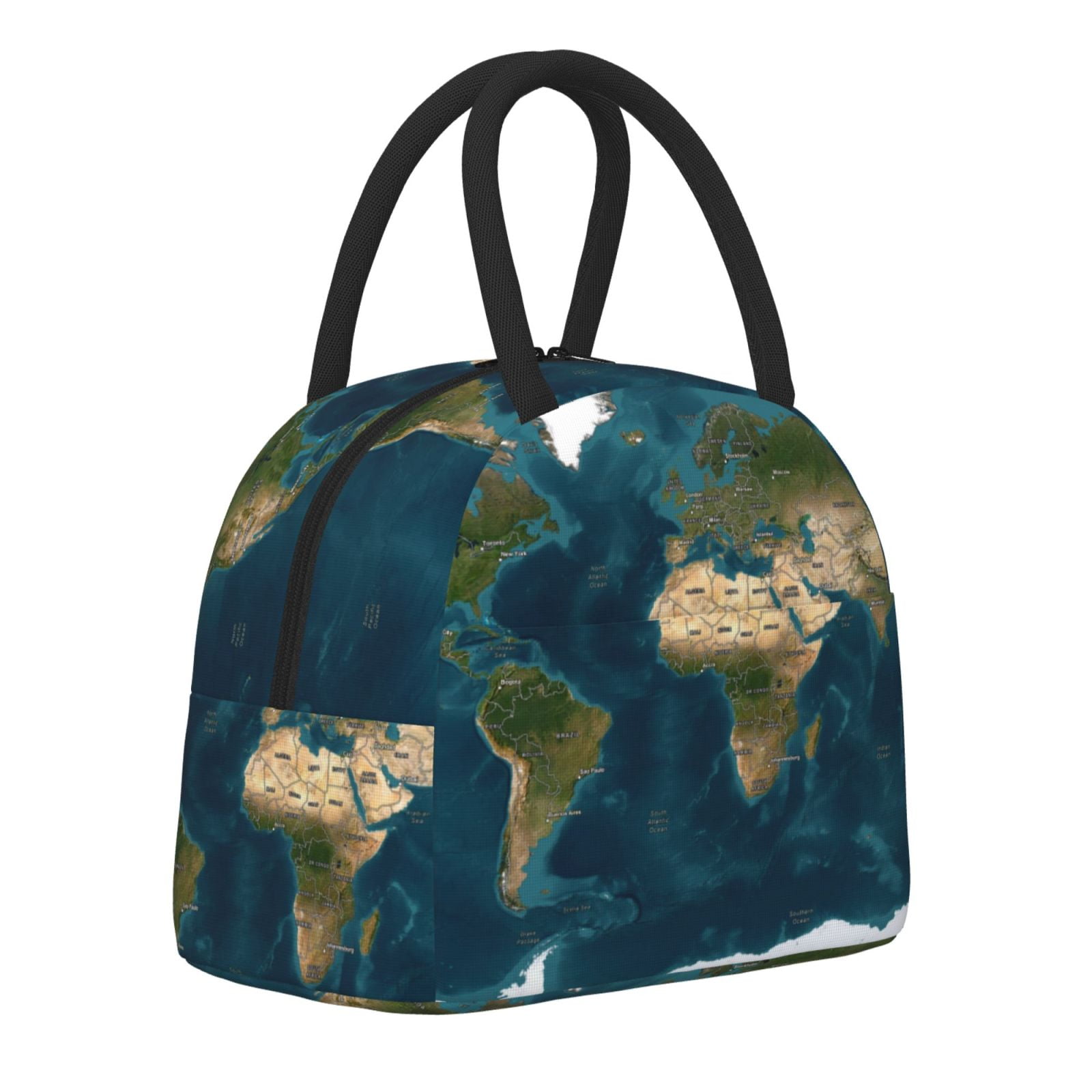 Haiem World Map Printed Lunch Bag Women, Lunch Box Lunch Bag for Women ...