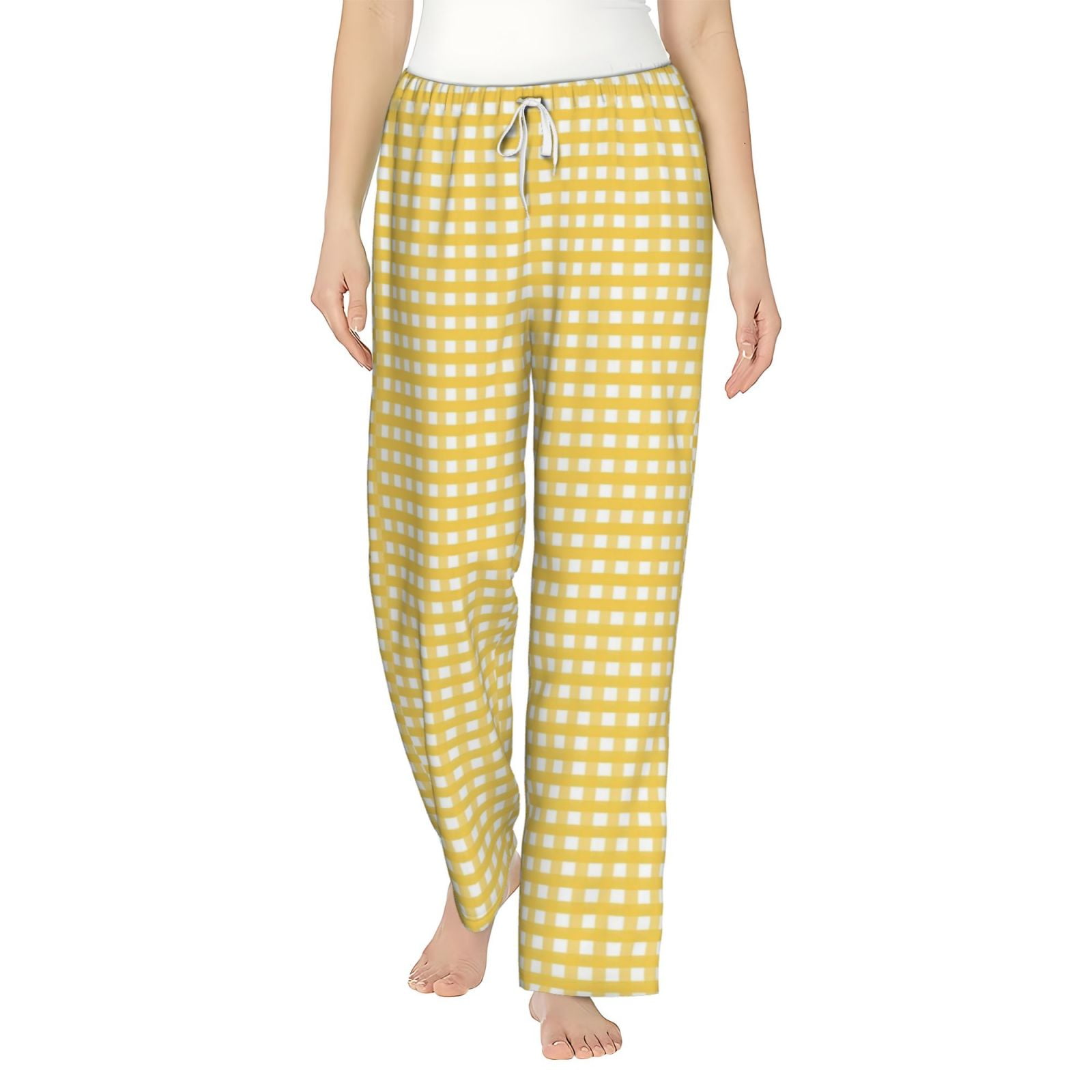 Haiem Yellow Gingham Women's Pajama Pants Ultra Lightweight Pjs Bottoms ...