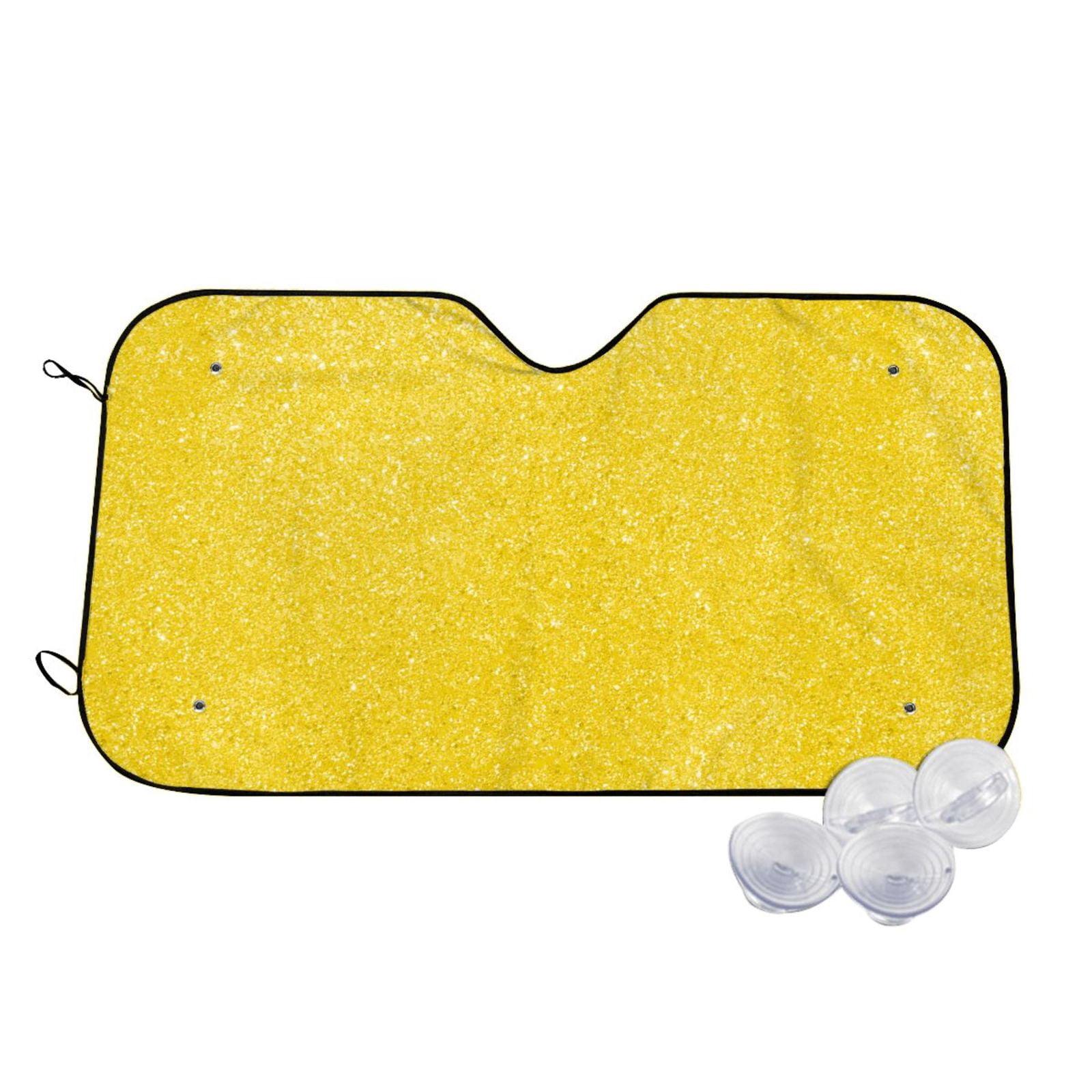 Haiem Yellow Glitter Car Windshield Sun Shade - Blocks UV Rays Sun ...