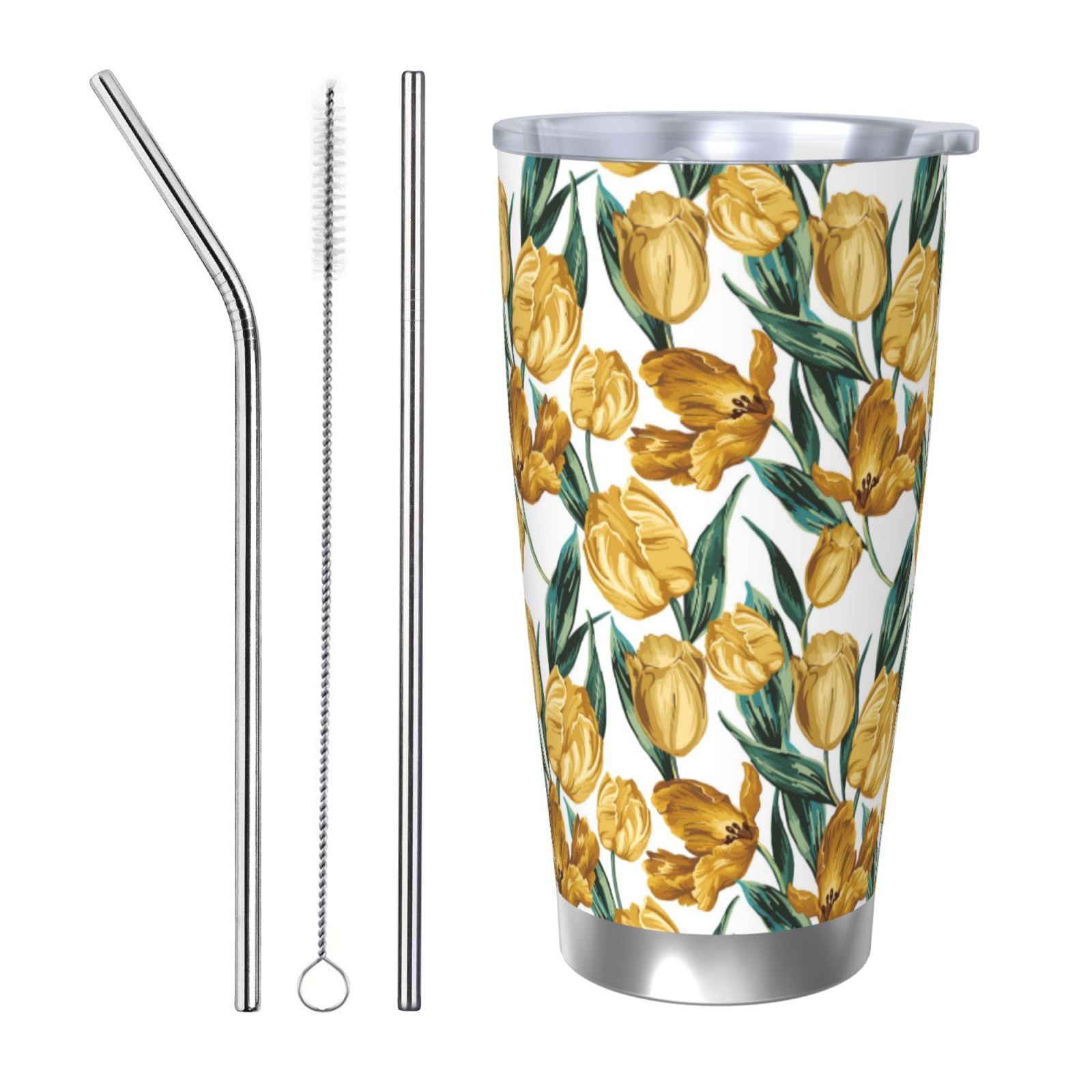 Haiem Yellow Tulips Printed 20oz Straight Skinny Car Cups With ...