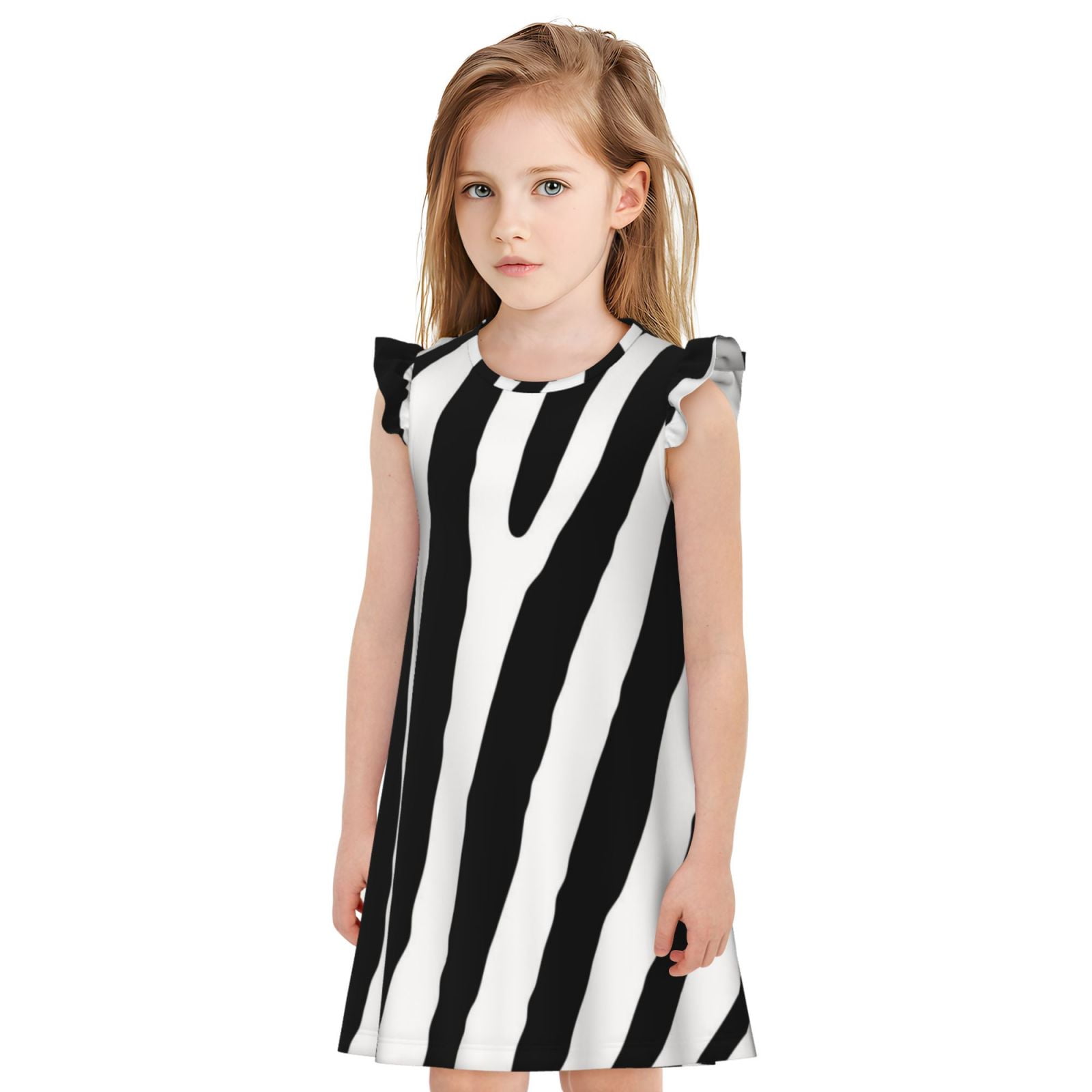 Haiem Zebra Printed Girls Nightgowns Sleepwear Short Sleeve Pajama ...