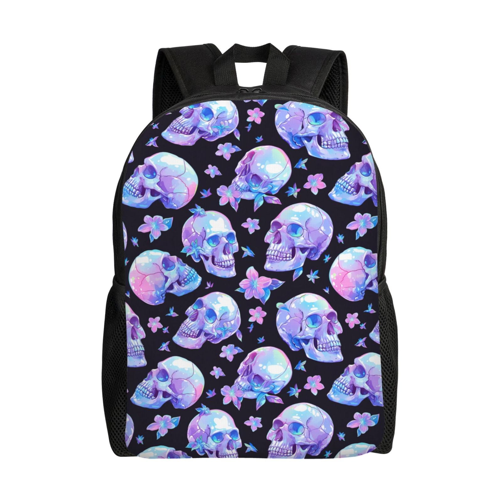 Haiem blue Skull flower Backpack - Stylish and Durable 15-inch Laptop ...