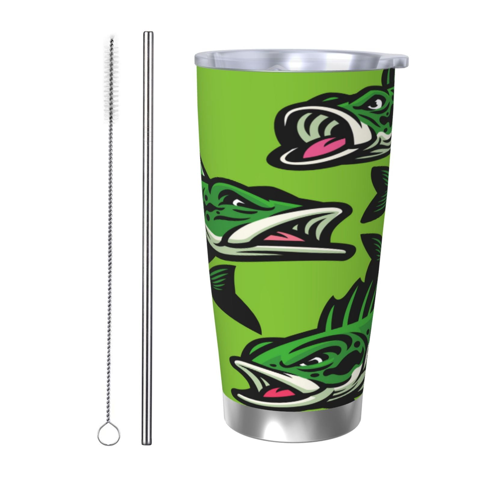 Haiem cartoon largemouth bass fish Printed 20oz Straight Skinny Car ...