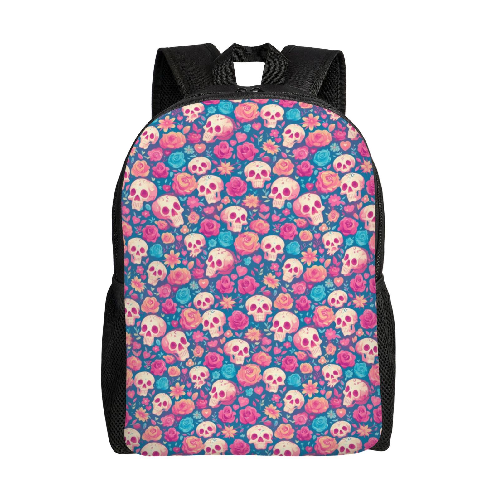 Haiem colorful Skull flower Backpack - Stylish and Durable 15-inch ...