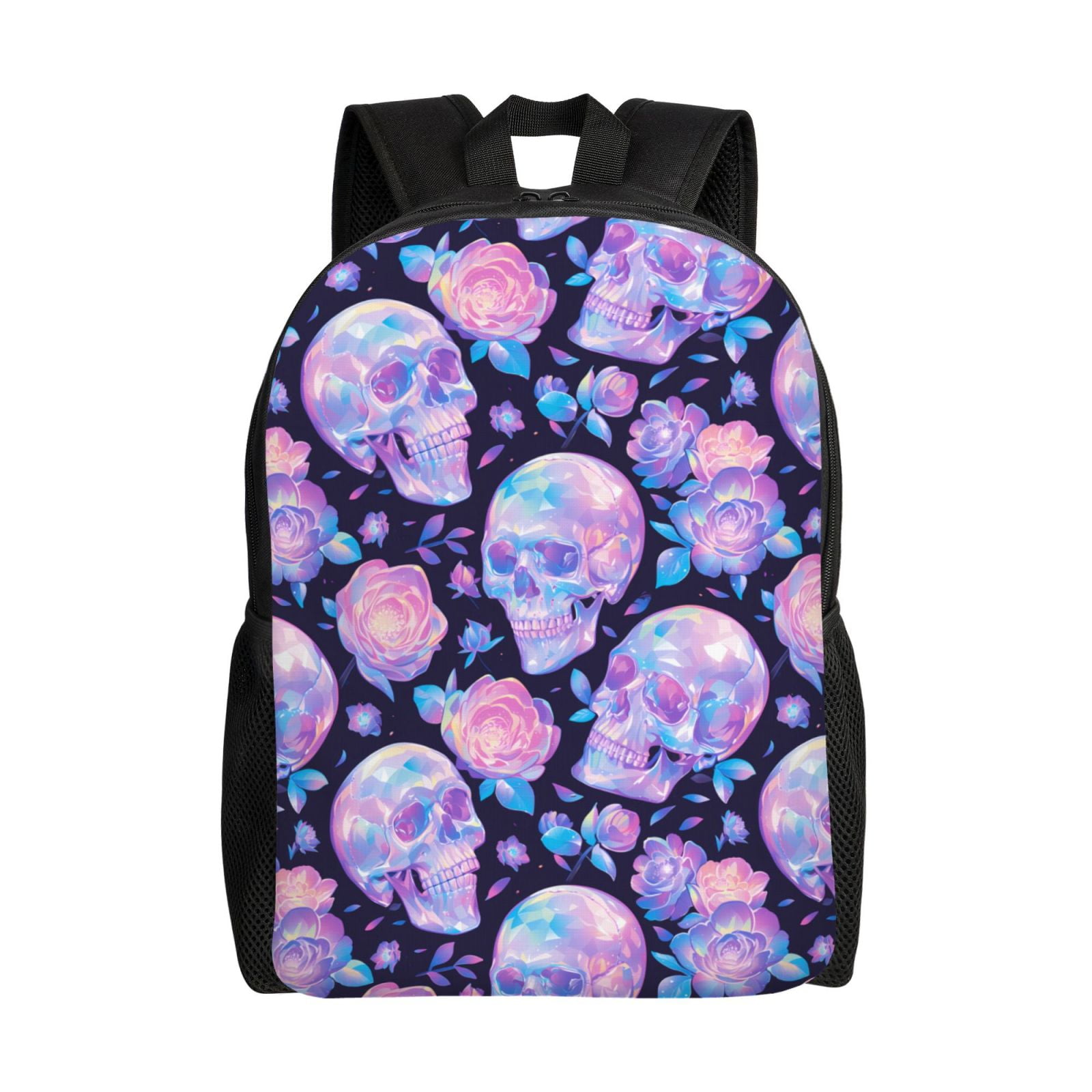 Haiem crystal Skull flower Backpack - Stylish and Durable 15-inch ...