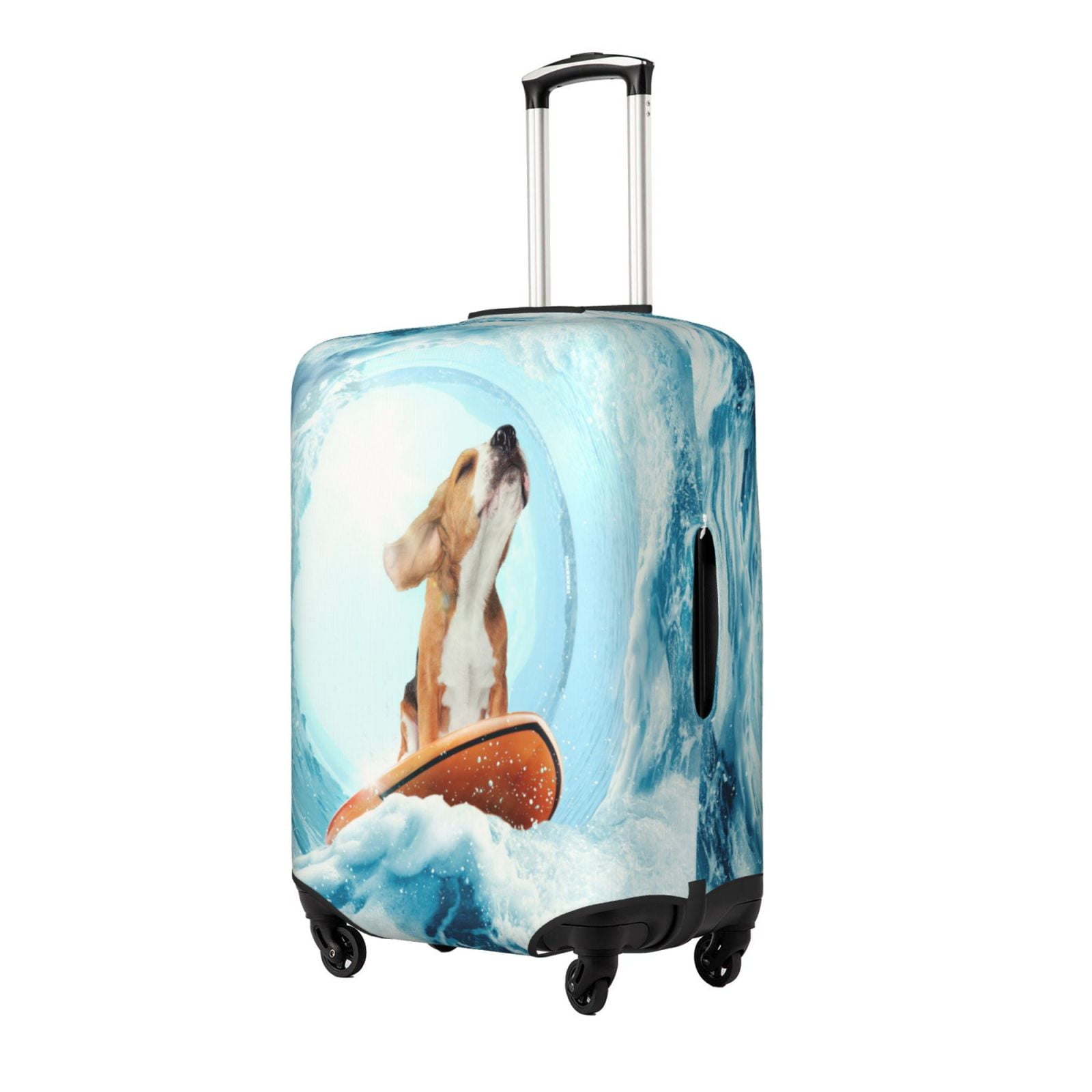 Haiem dog surfing on surfboard Pattern Luggage Cover Printed Suitcase ...