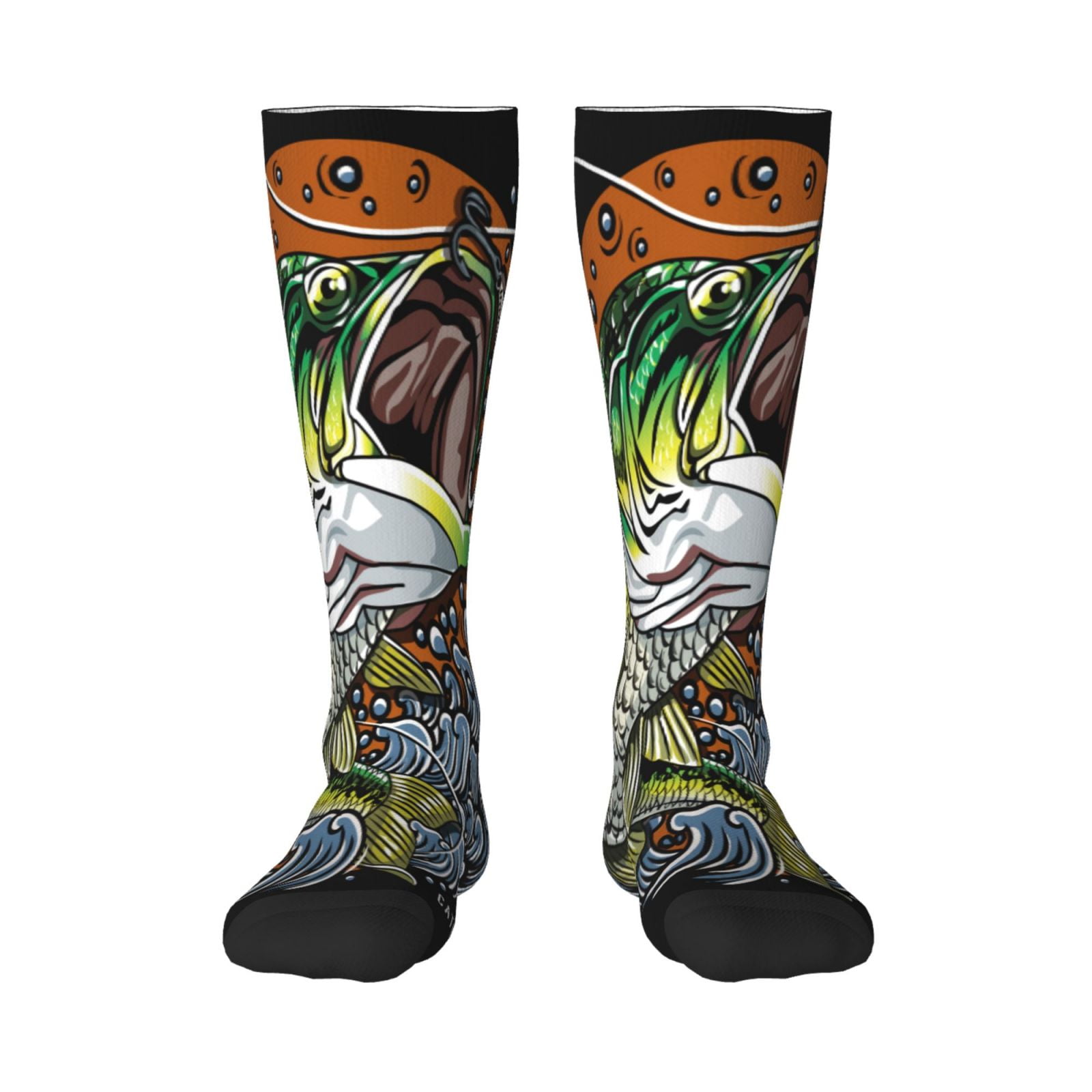 Haiem fishing bass Funny Novelty Crazy Design Cotton Socks Sports Socks ...