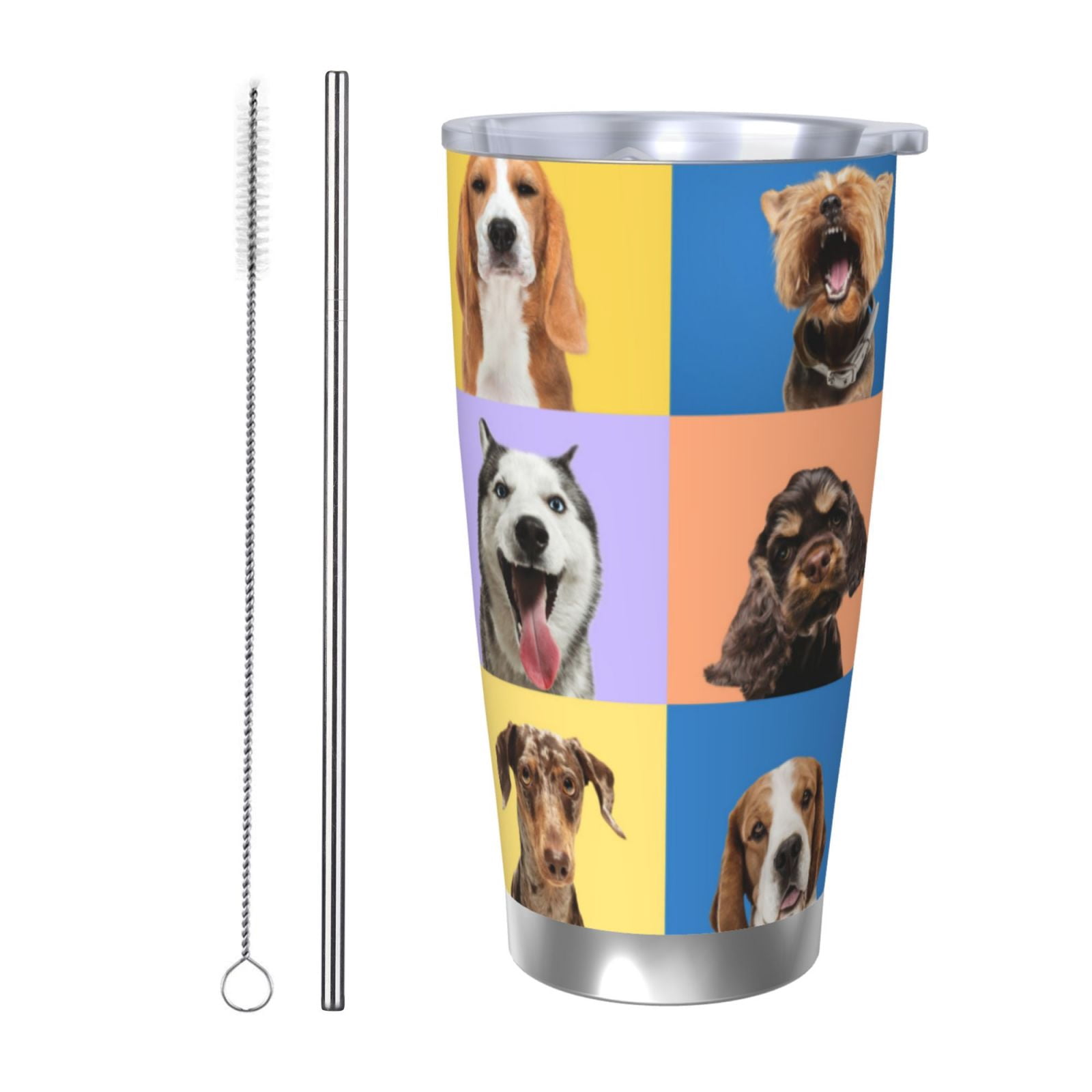 Haiem funny dogs Printed 20oz Straight Skinny Car Cups With Insulated ...