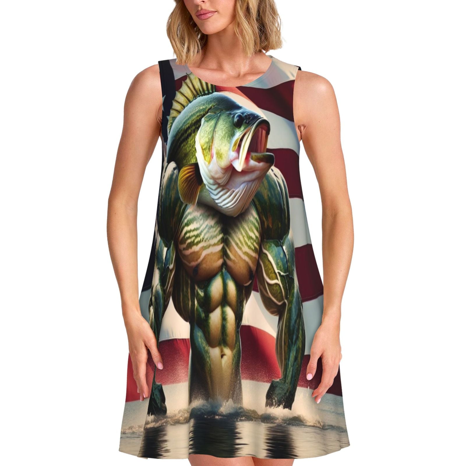Haiem giant bass with big muscles for Women’s Summer Dresses – Casual ...