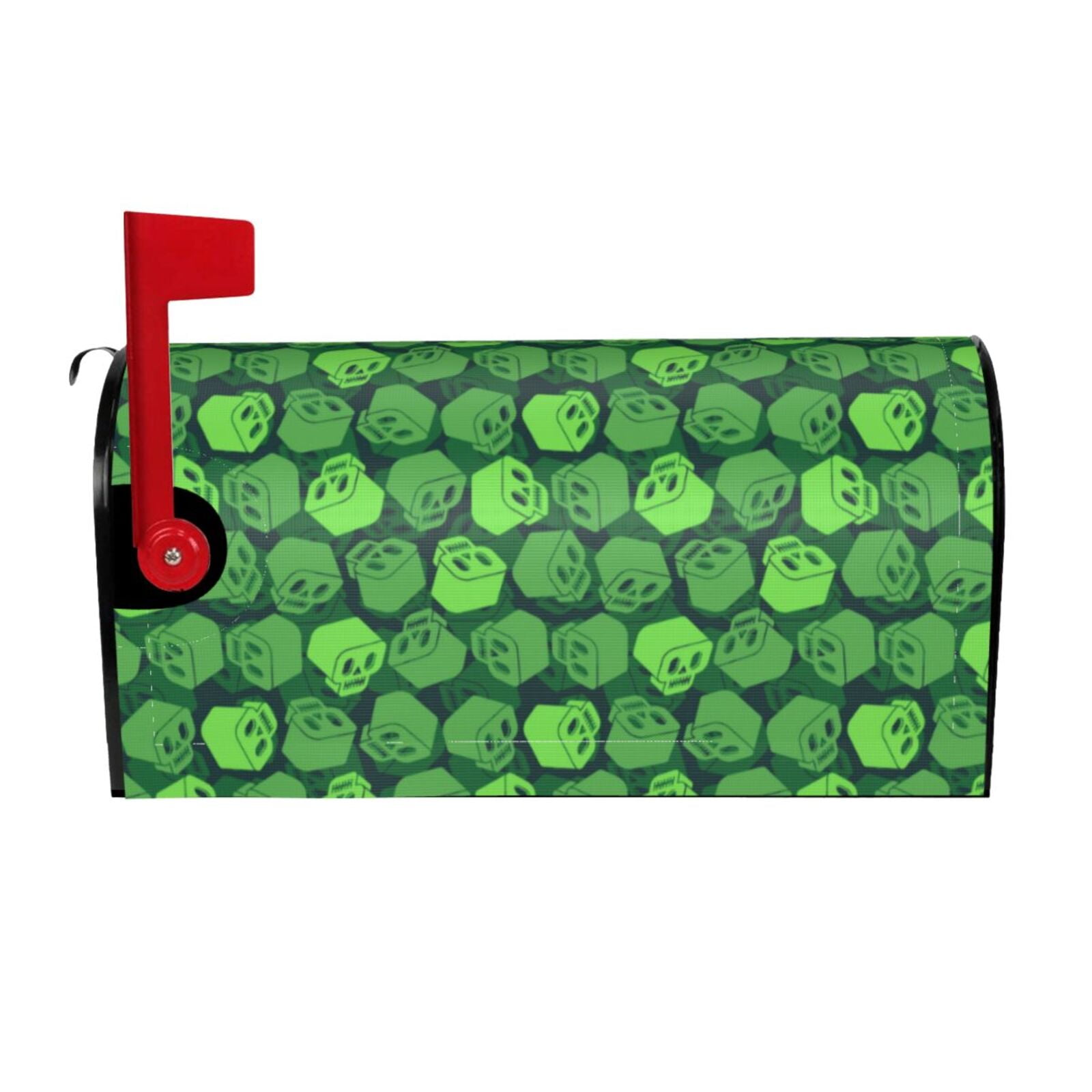 Haiem green Skull Pattern Mailbox Covers Magnetic ,Mailbox Wraps Post ...