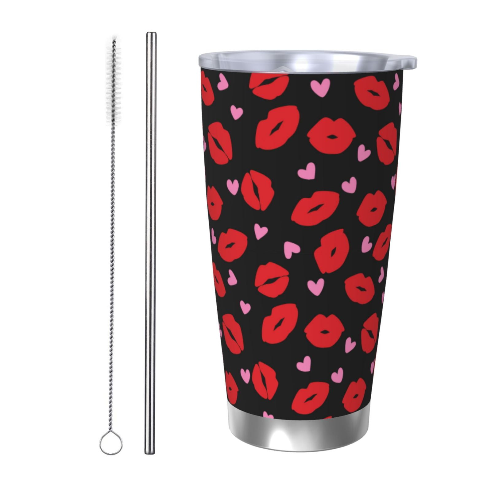 Haiem lips and hearts Printed 20oz Straight Skinny Car Cups With ...