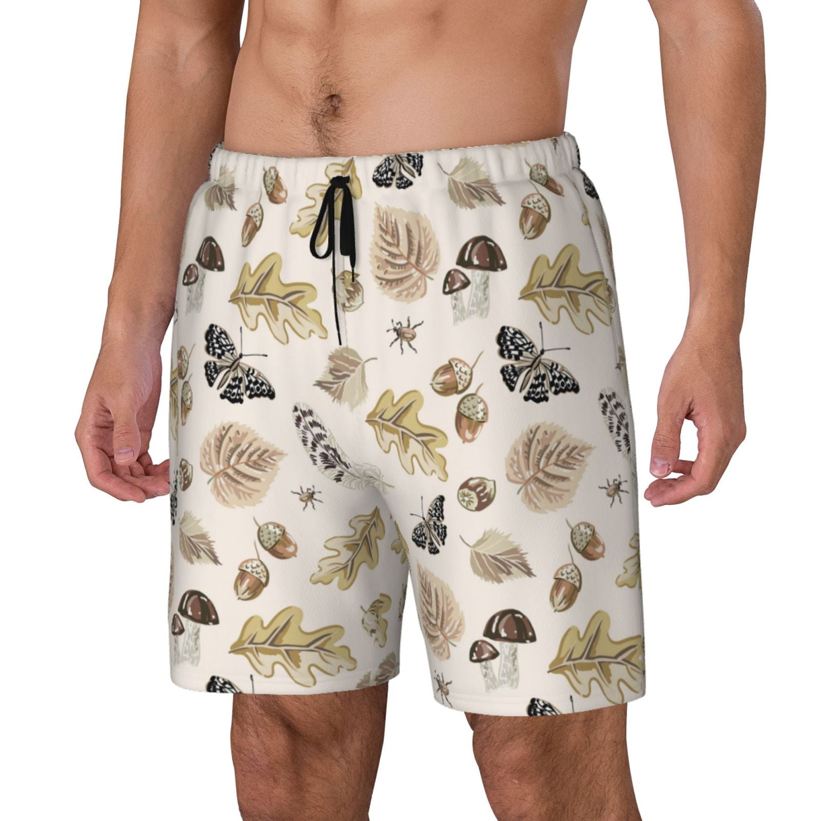 Haiem nuts leaf Butterfly Mens Swim Trunks with Compression Liner 2 in ...