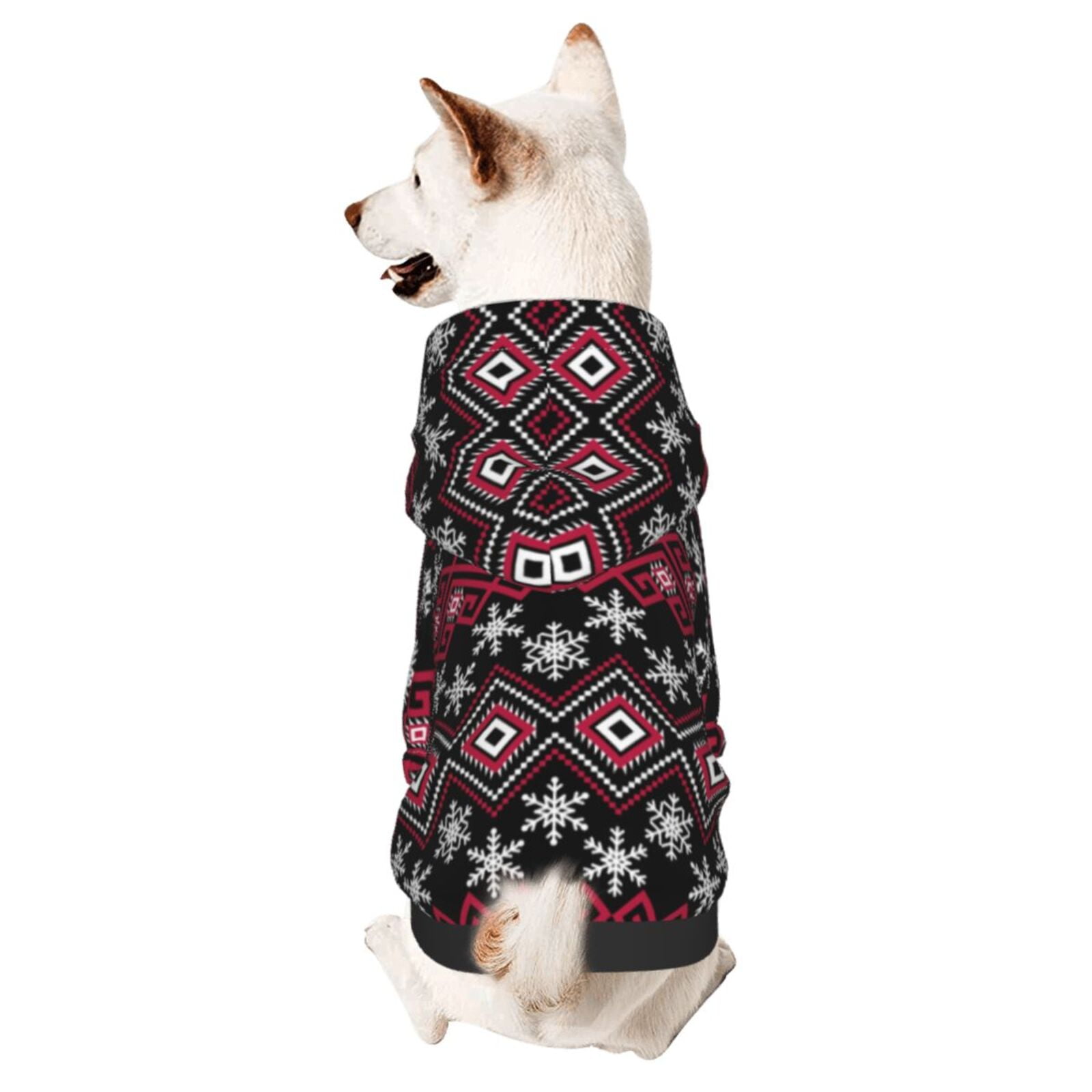 Haiem red Minimalist Snowflake for Winter Dog Hoodie Sweatshirts with ...