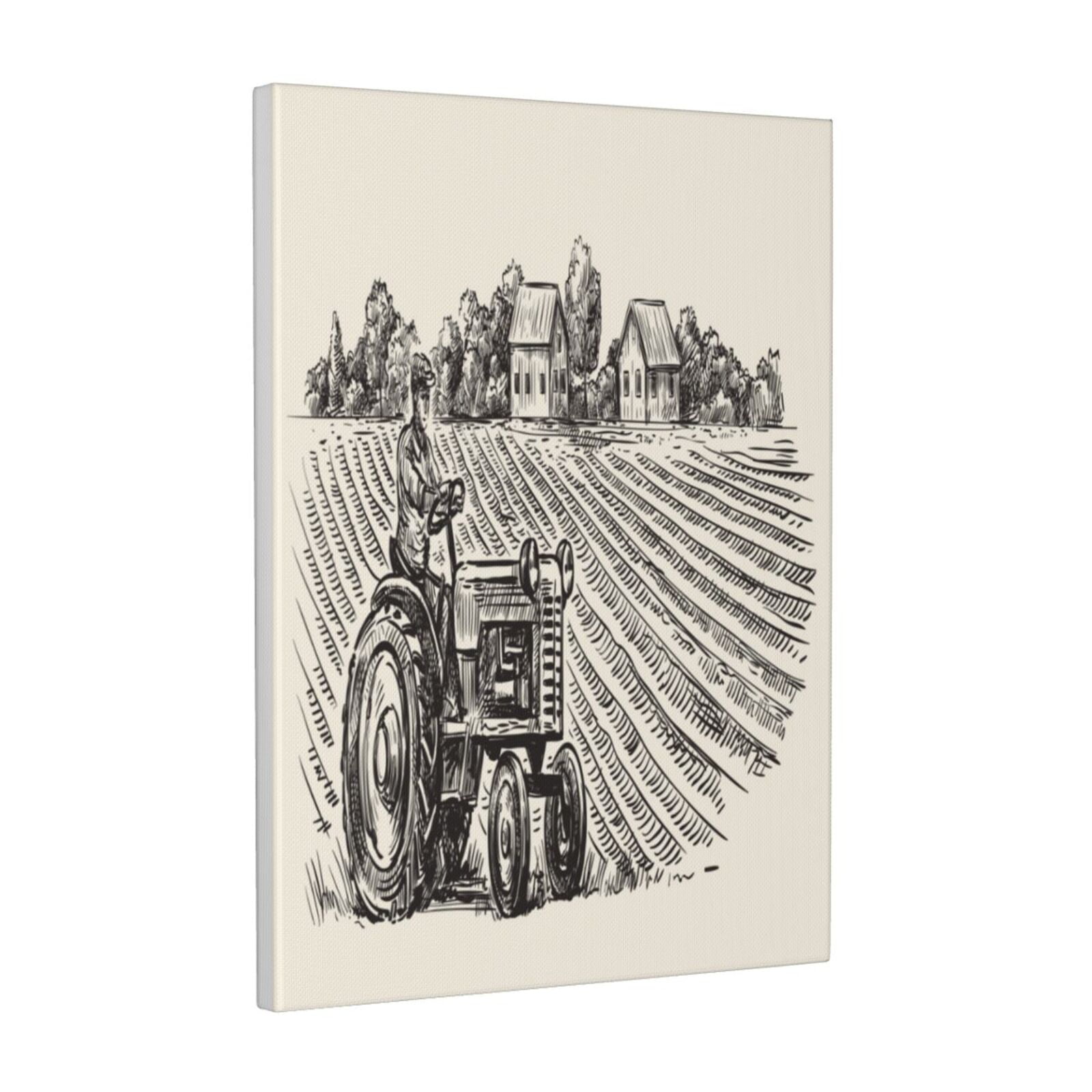 Haiem retro tractor Print 30x40in Canvas Decorative Picture – Stylish ...