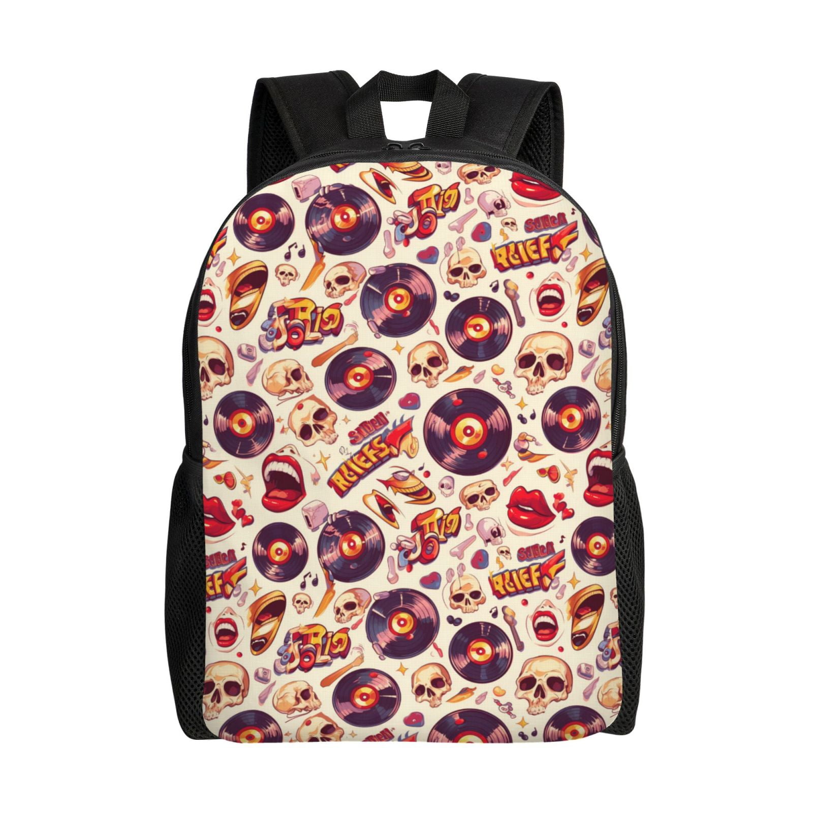 Haiem rock music Skull record Backpack - Stylish and Durable 15-inch ...