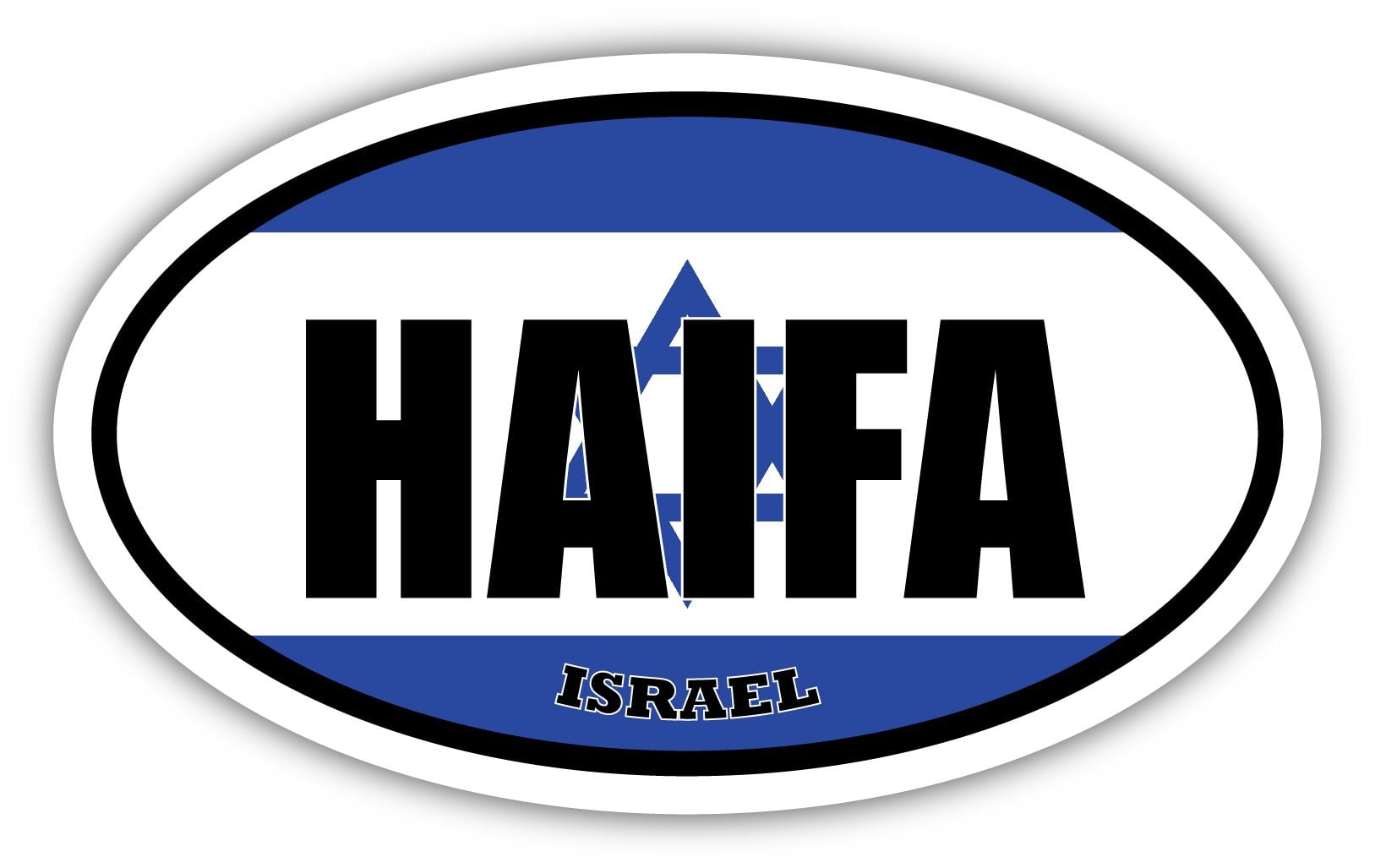 Haifa Israel Flag Oval Decal Vinyl Bumper Sticker 3x5 inches - Walmart.com