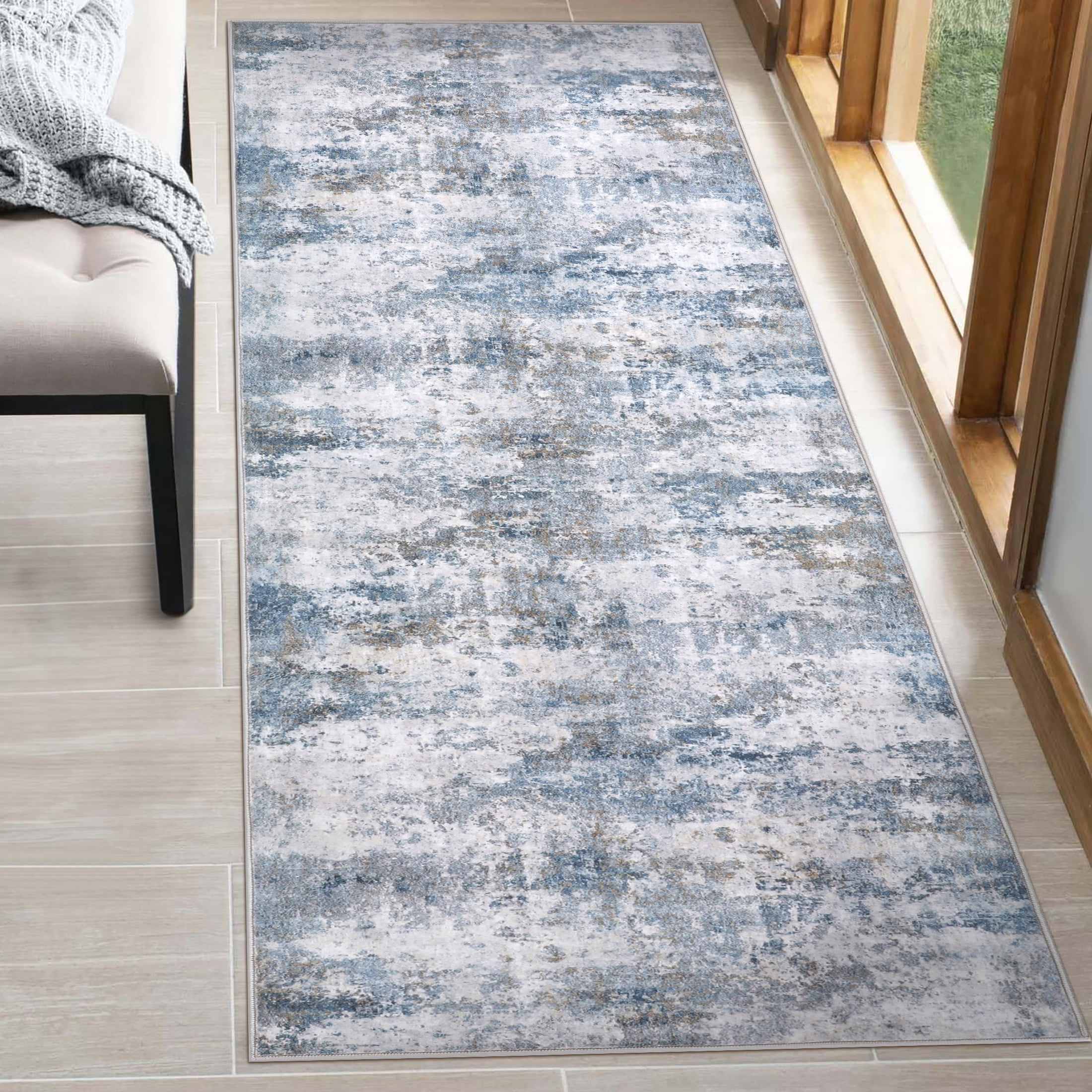 BERTHMEER 2'x6' Runner Rug Abstract Hallway Entryway Kitchen Living ...