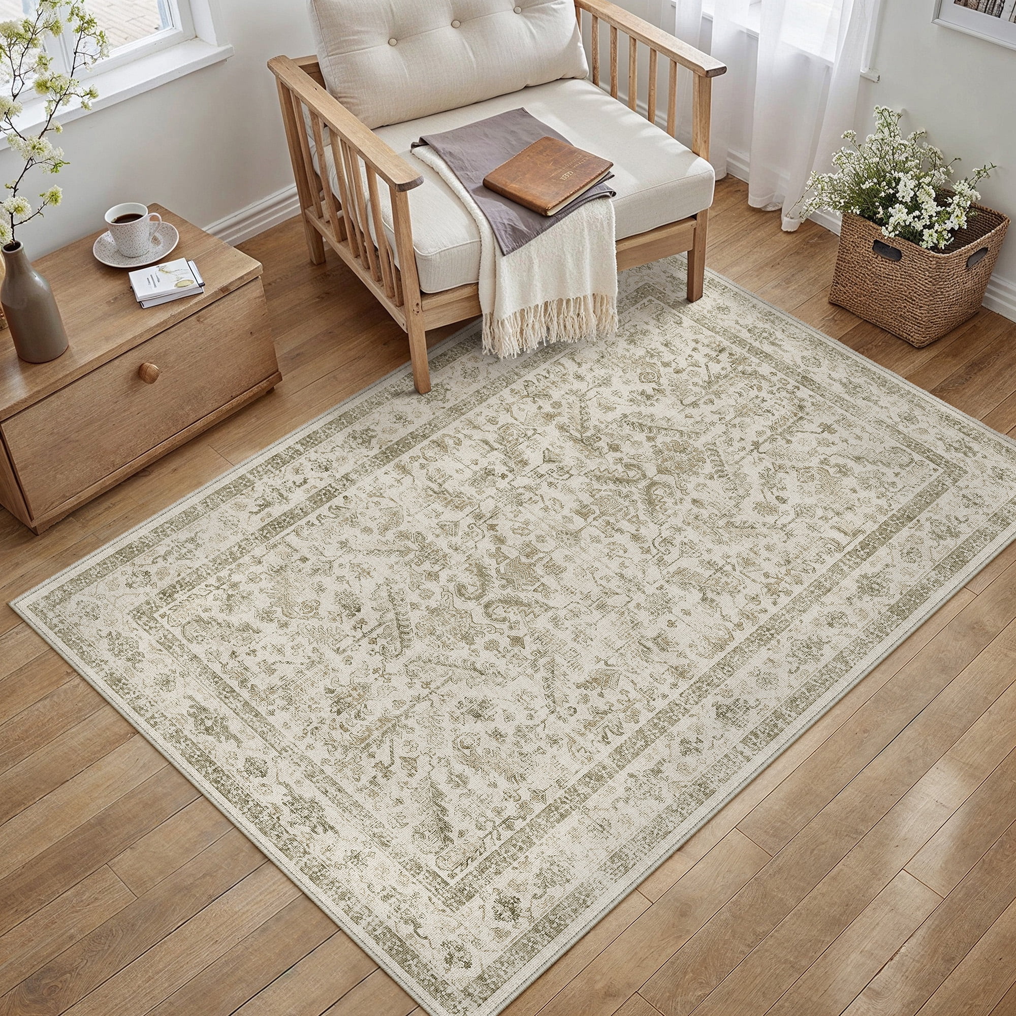 BERTHMEER 3'x5' Area Rug for Living Room Machine Washable Bedroom Rugs ...