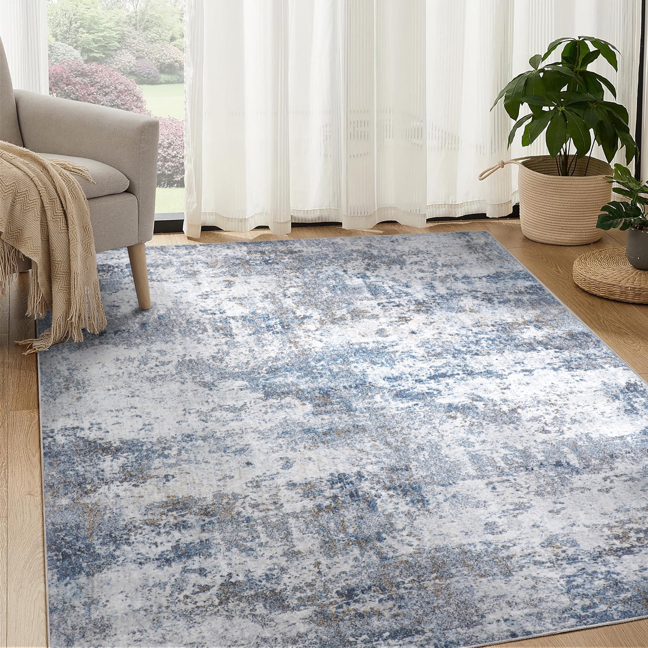 BERTHMEER 3'x5' Area Rugs Entryway Bedroom Rug,Machine Washable ...