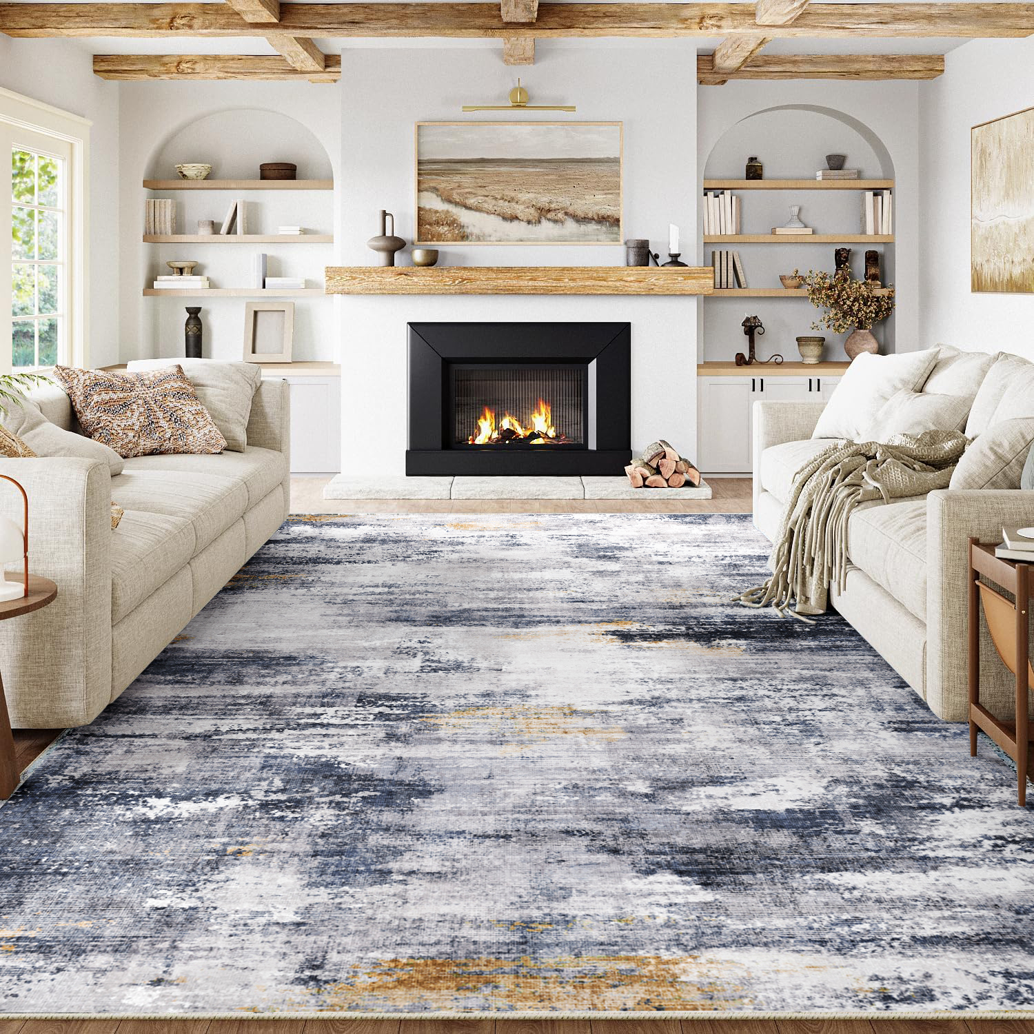 Artnice Modern Abstract Area Rugs for Living Room 5x7, Non Slip ...