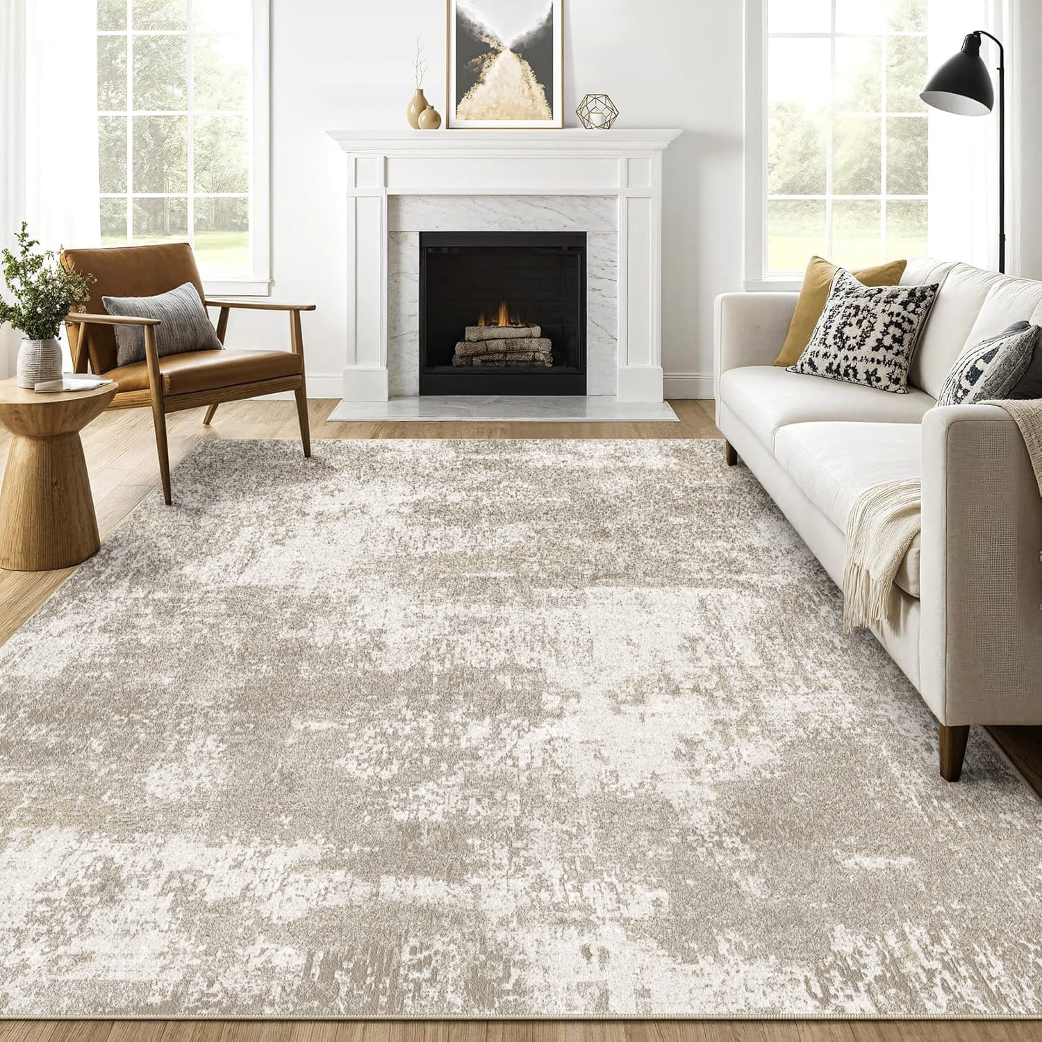 BERTHMEER Abstract Area Rug 4'x6' Soft Entryway Bedroom Living Room ...