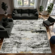 BERTHMEER 6'x9' Beige Abstract Area Rug, Non-slip, Machine Washable for ...