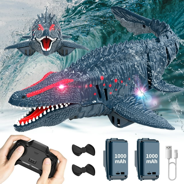 Haijon RC Boat Dinosaur,Remote Control Mosasaurus , 2Batteries Fast ...