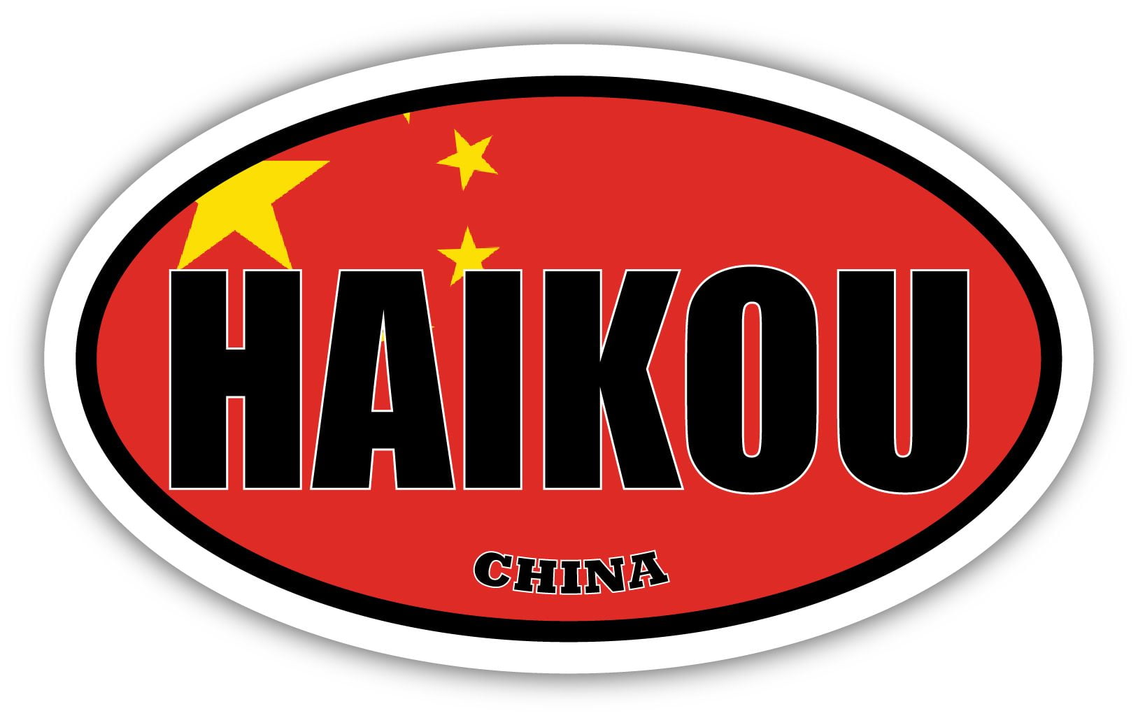 Haikou China Flag Oval Decal Vinyl Bumper Sticker 3x5 inches - Walmart.com