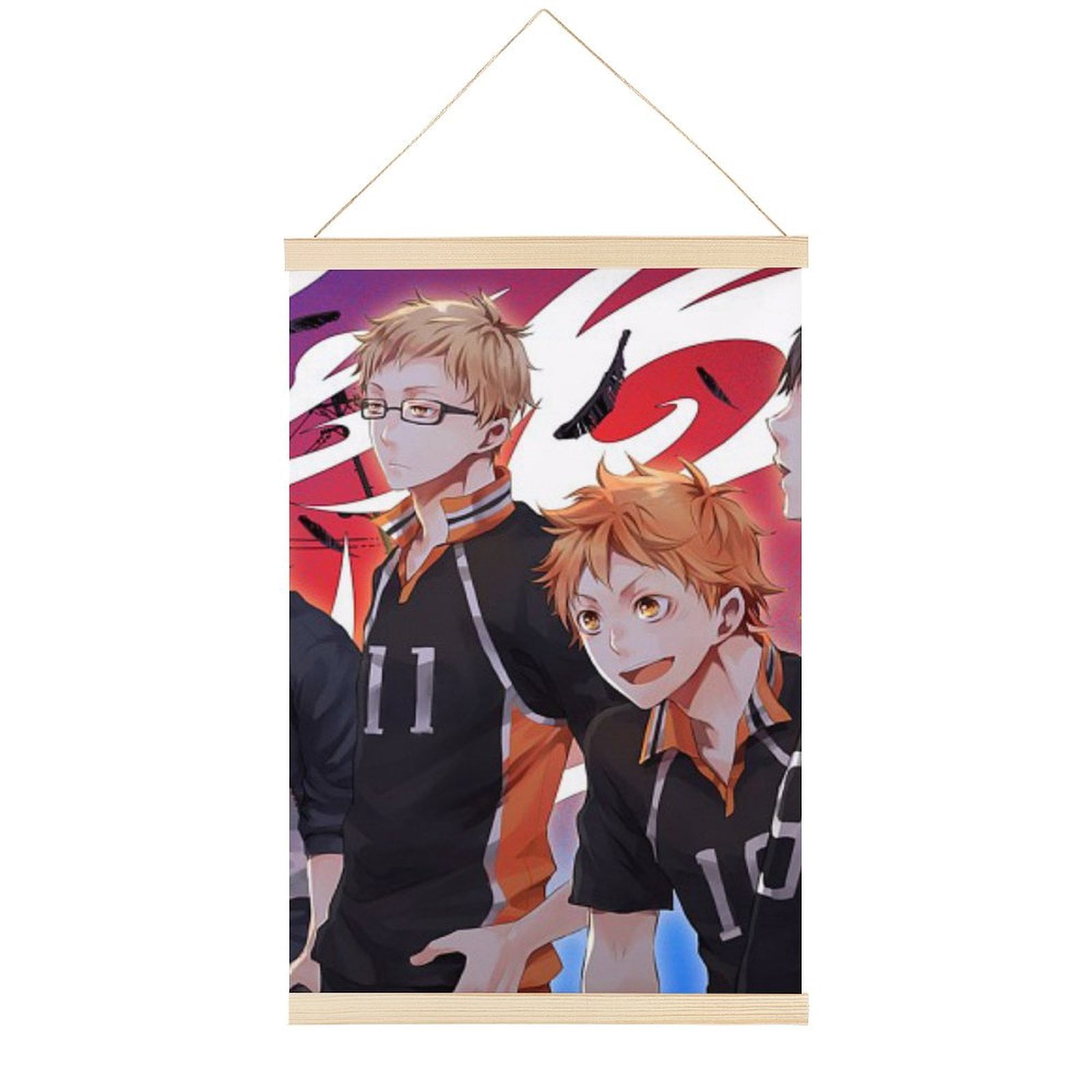 Haikyu Poster Hanger Art, Japanese Anime Scroll Poster, Wood Magnet ...