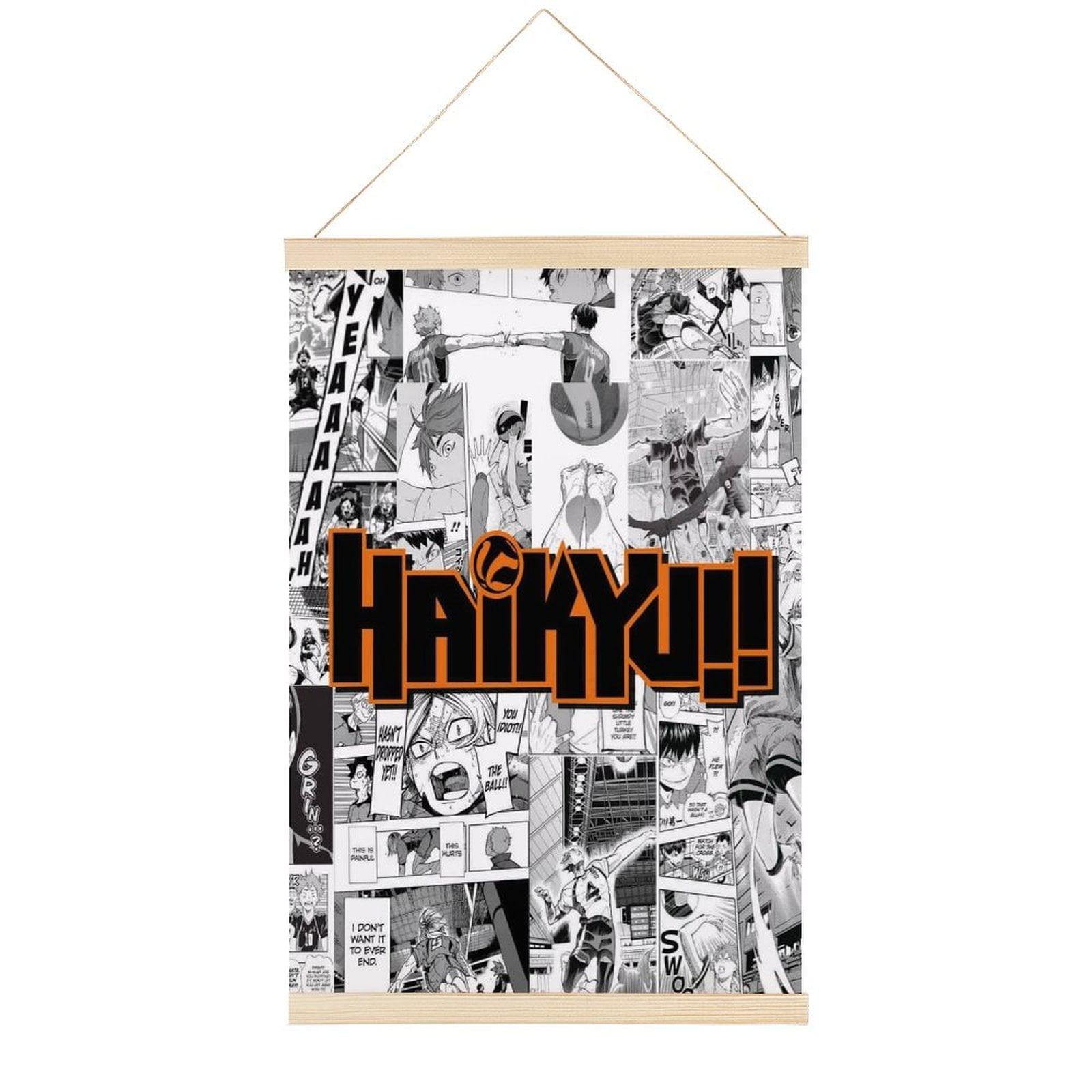 Haikyu Poster Hanger Art, Japanese Anime Scroll Poster, Wood Magnet ...