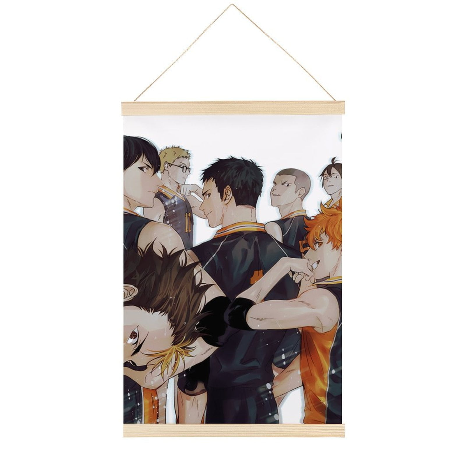 Haikyu Poster Hanger Art, Japanese Anime Scroll Poster, Wood Magnet ...