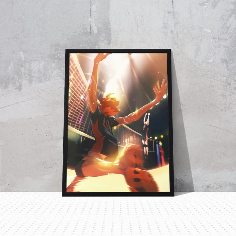 Haikyuu Anime Poster Hinata Spike Volleyball Action Wall Art Sports ...