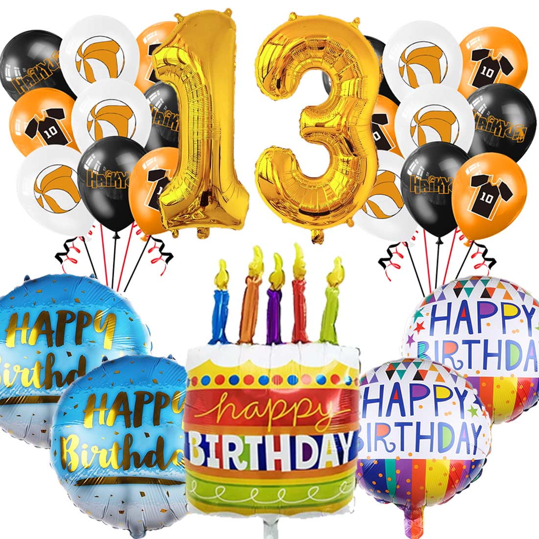 Haikyuu Balloons Party Supplies 13th Big Number Decorations Decor Kit ...