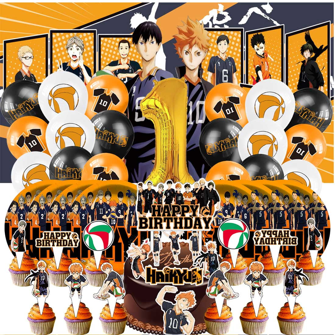 Haikyuu Balloons Party Supplies 1st Decor Tableware Birthday Cake ...